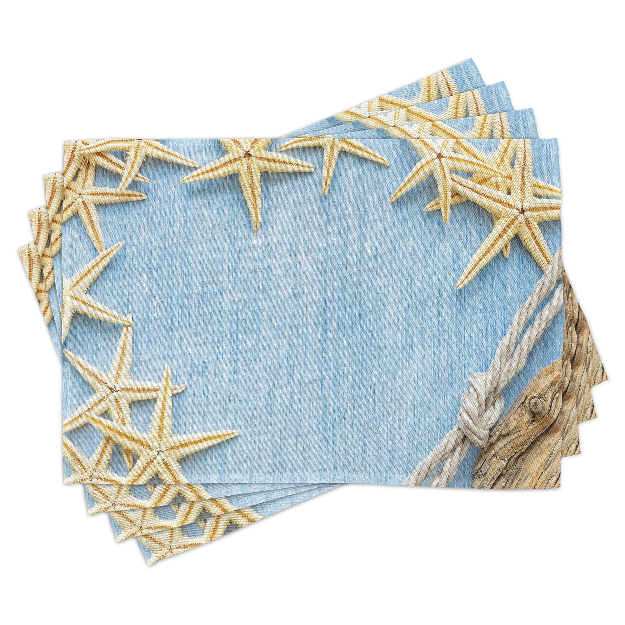 Ambesonne Vintage Place Mats Set of 4, Maritime Beach Shell, Standard ...