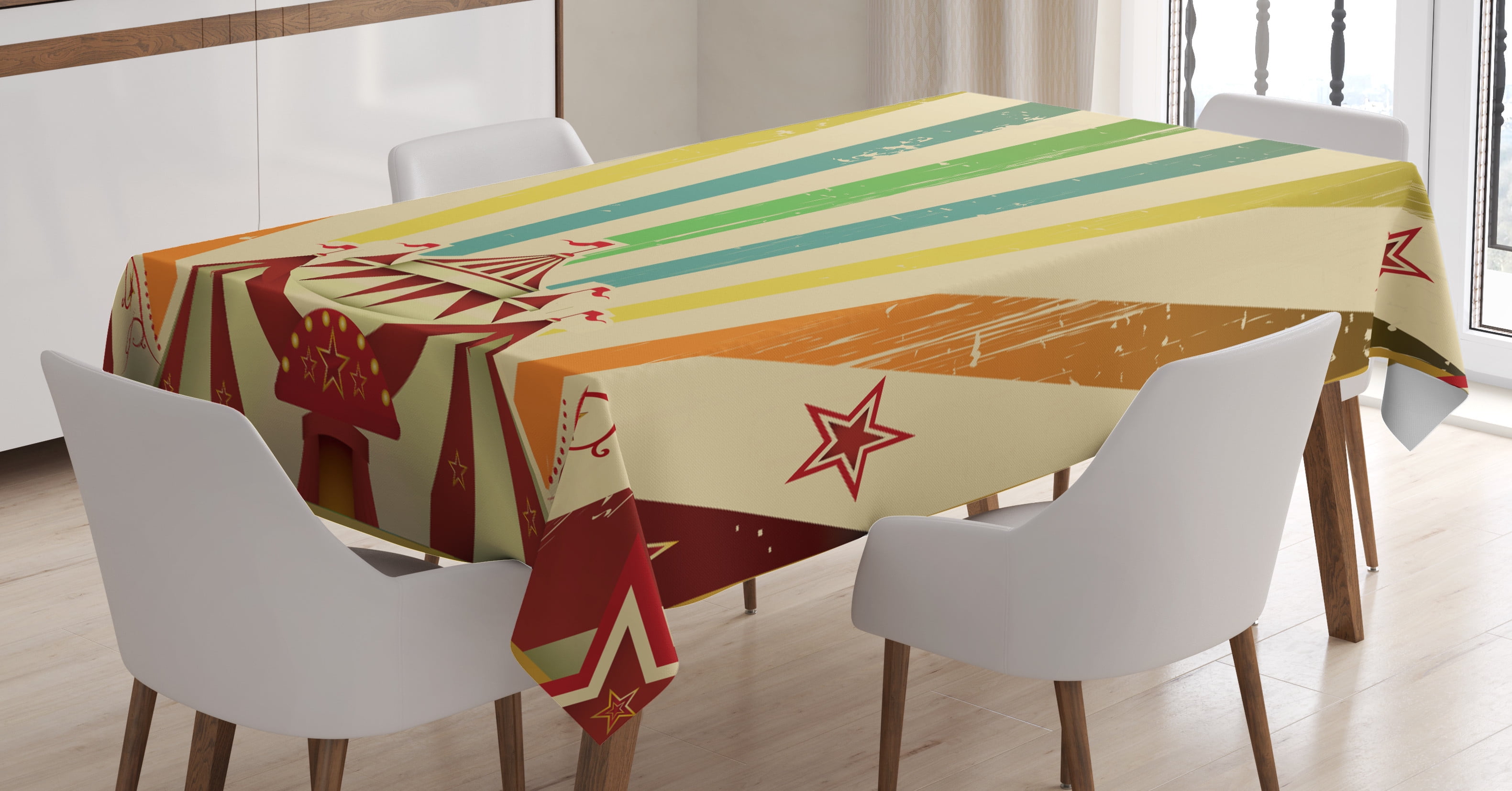 Ambesonne Vintage Rainbow Tablecloth Rectangular Table Cover, Old ...