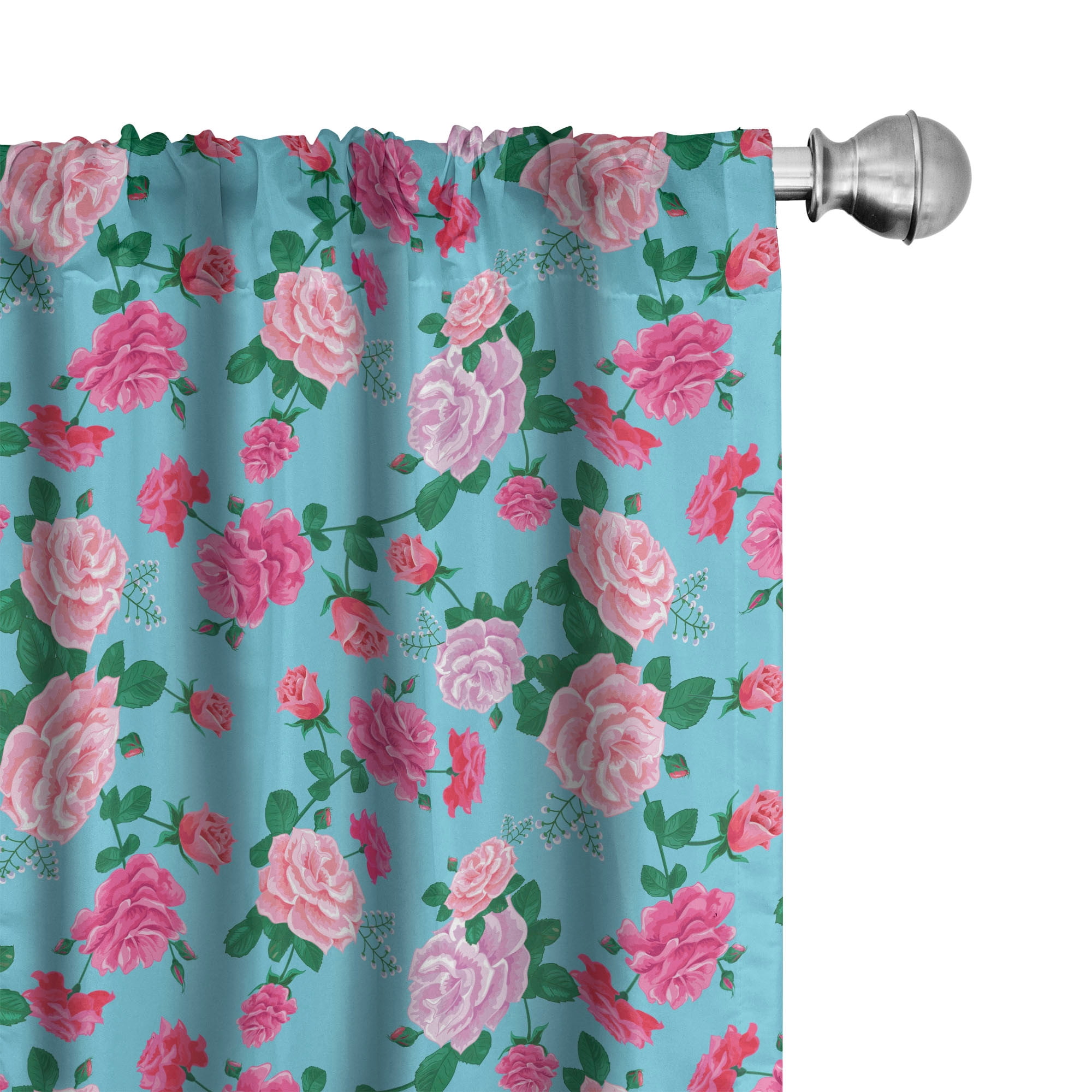 Ambesonne Vintage Rose Window Curtains, Rose Flowers Bouquet, Each 28 ...