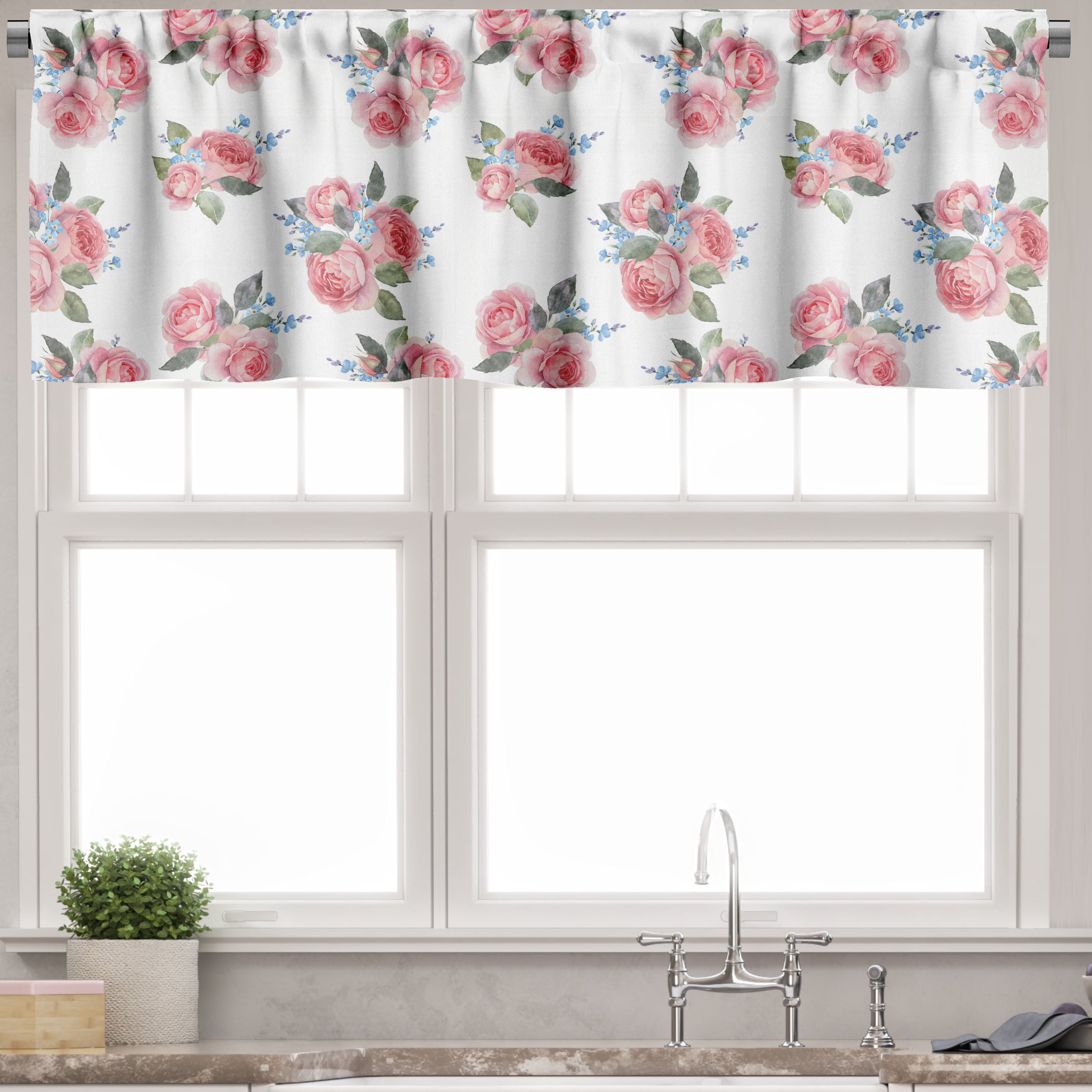 Ambesonne Vintage Rose Window Valance, Classy Flowers Bouquet, 54" X 12 ...