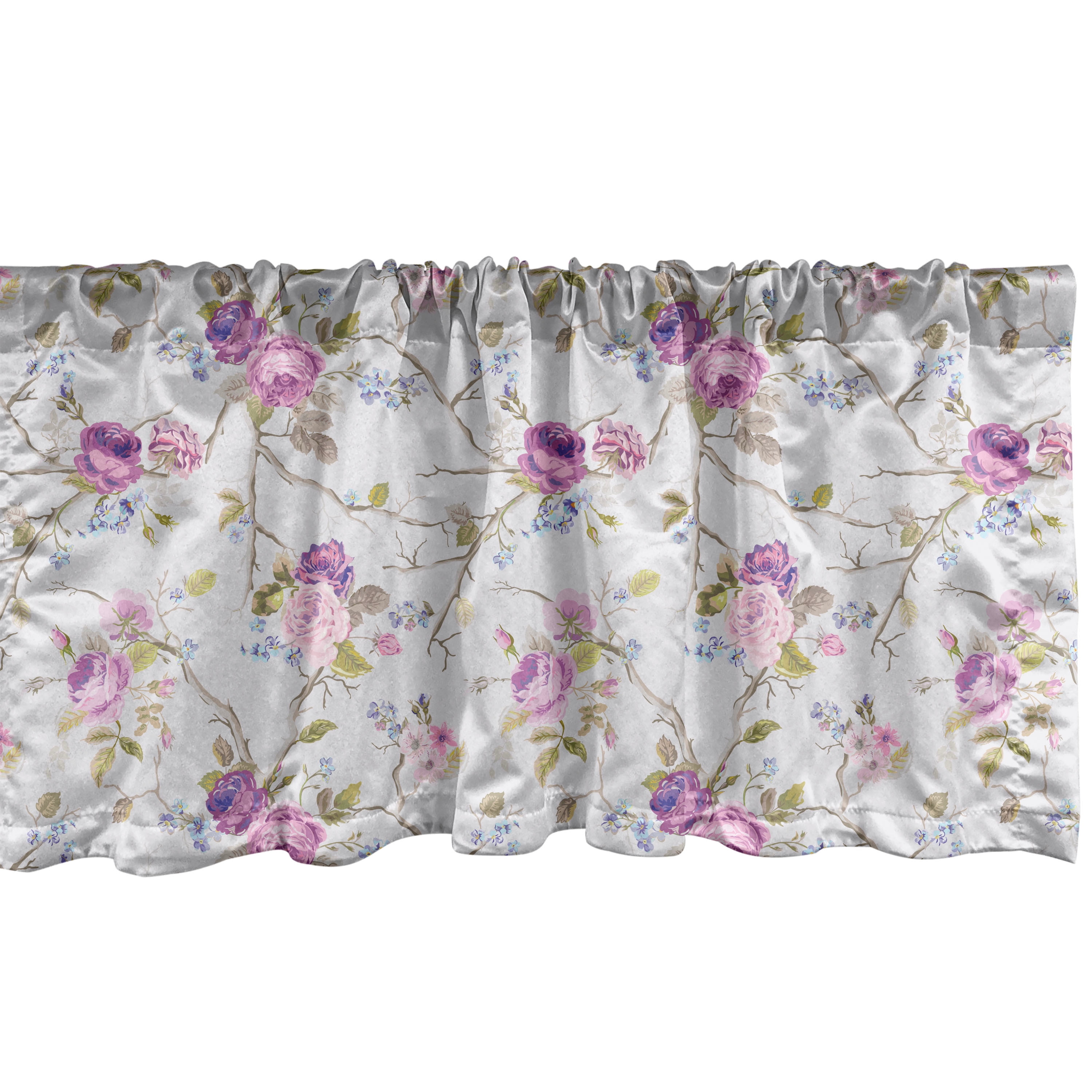 Ambesonne Vintage Rose Window Valance, Soft Pastel Floral, 54" X 12 ...
