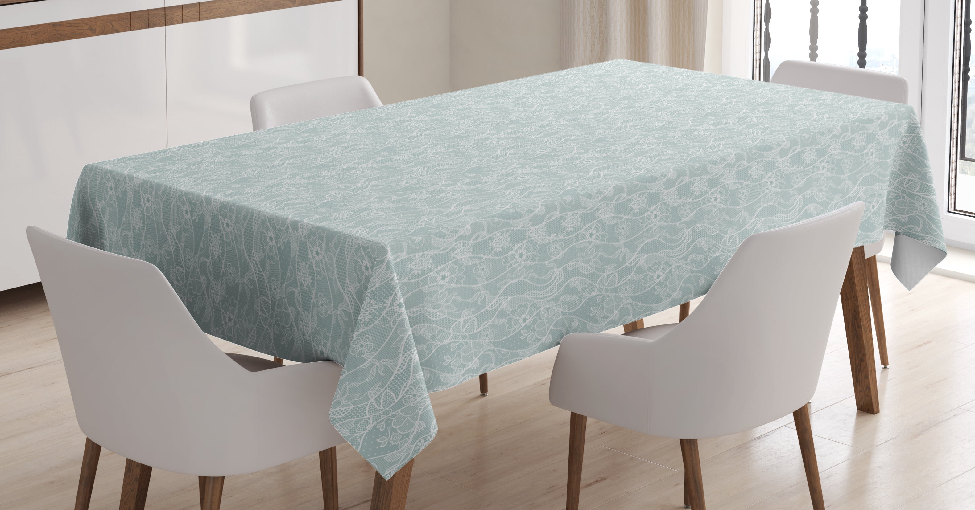 Ambesonne Vintage Tablecloth Rectangular Table Cover, Floral Lace ...