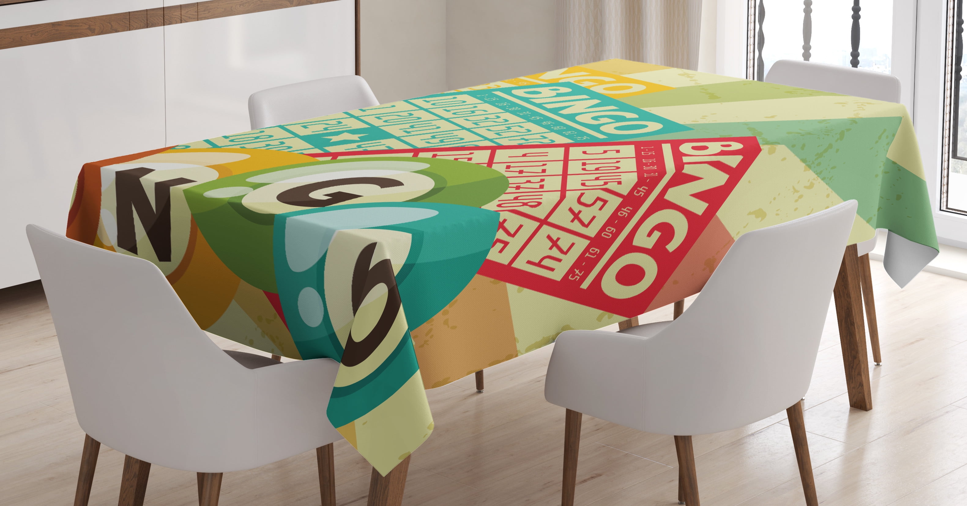 Ambesonne Vintage Tablecloth Rectangular Table Cover, Pop Art Cards ...