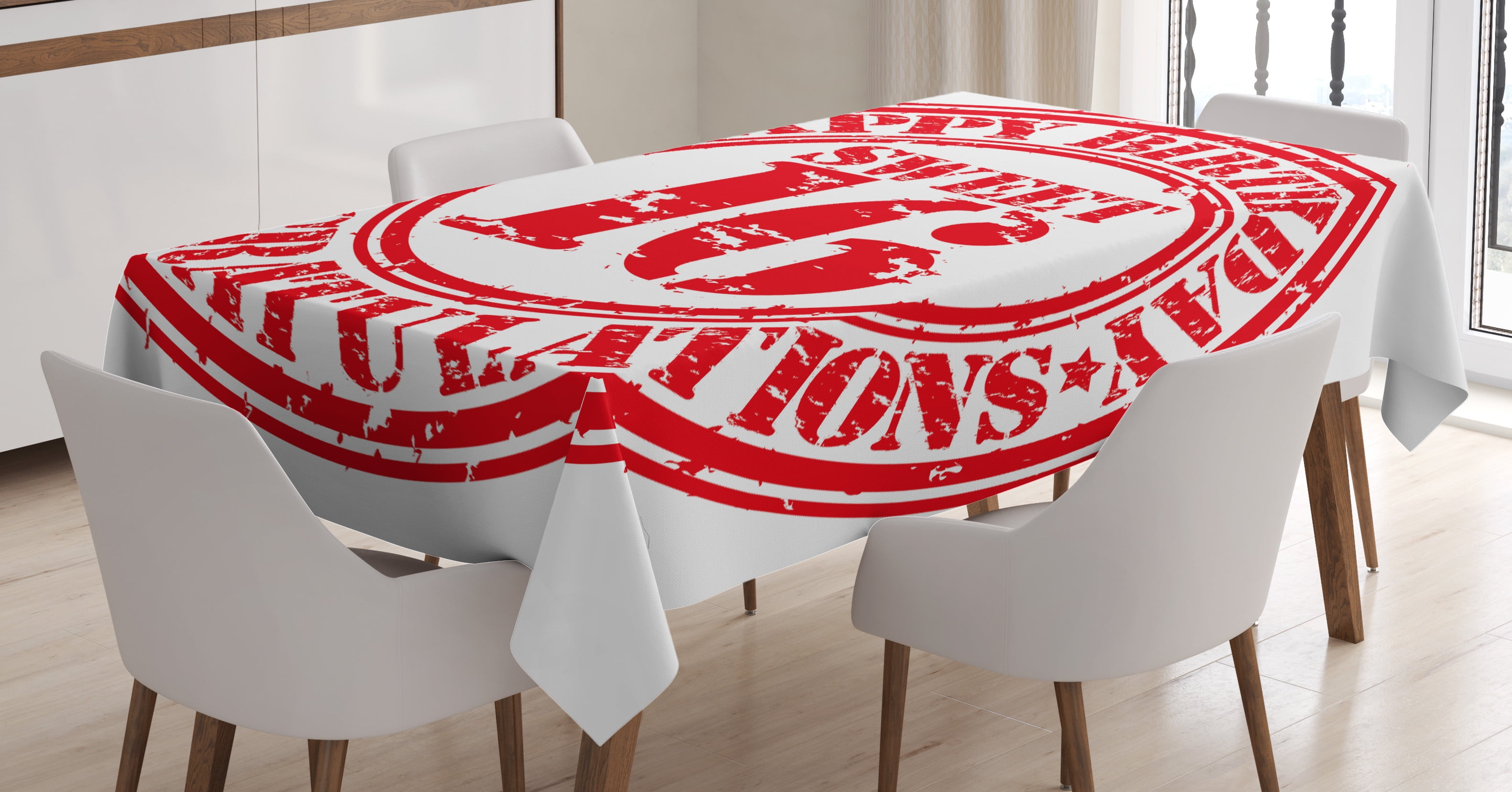 Ambesonne Vintage Tablecloth Rectangular Table Cover, Rubber Stamp ...