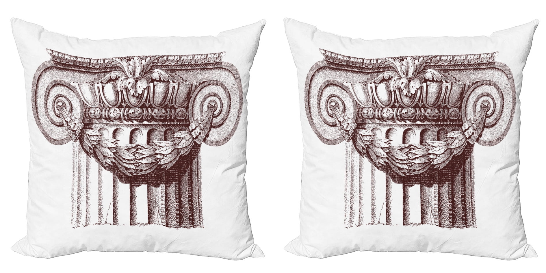 Ambesonne Vintage Throw Pillow Cover 2 Pack, Antique Column Roman, 20 ...