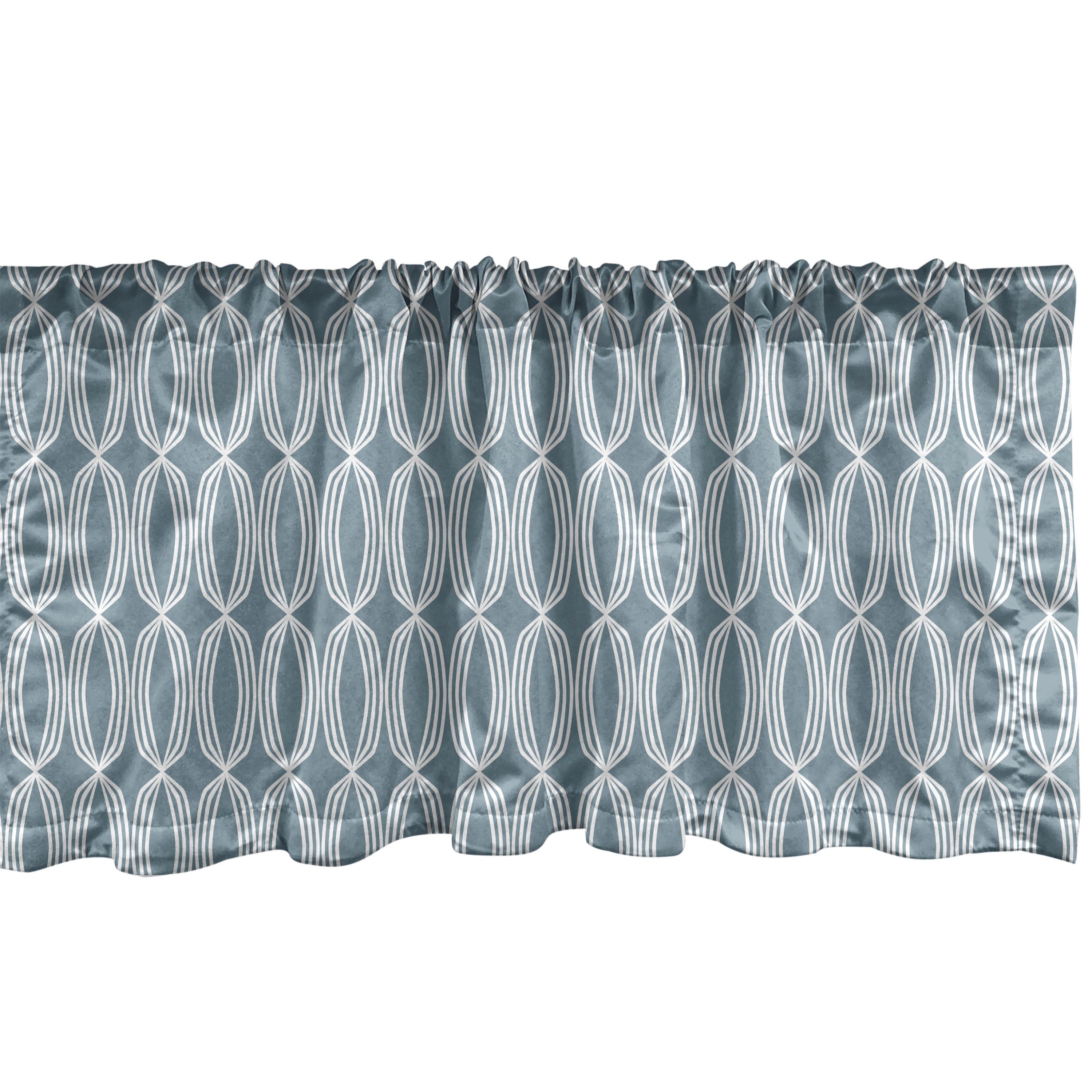 Ambesonne Vintage Window Valance, Classic Geometric Oval Grid, 54" X 12 ...