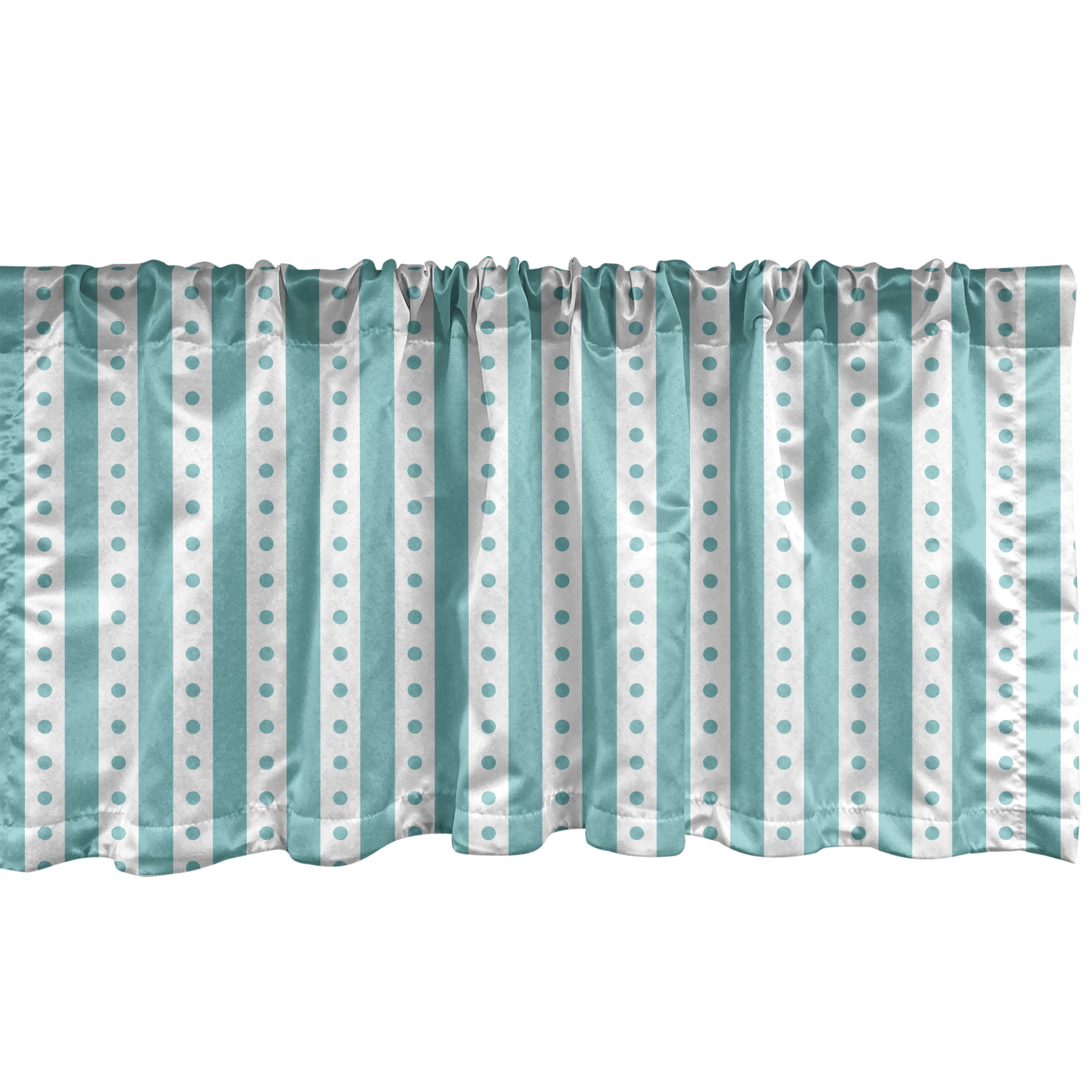 Ambesonne Vintage Window Valance, Retro Dots and Stripes, 54" X 18 ...