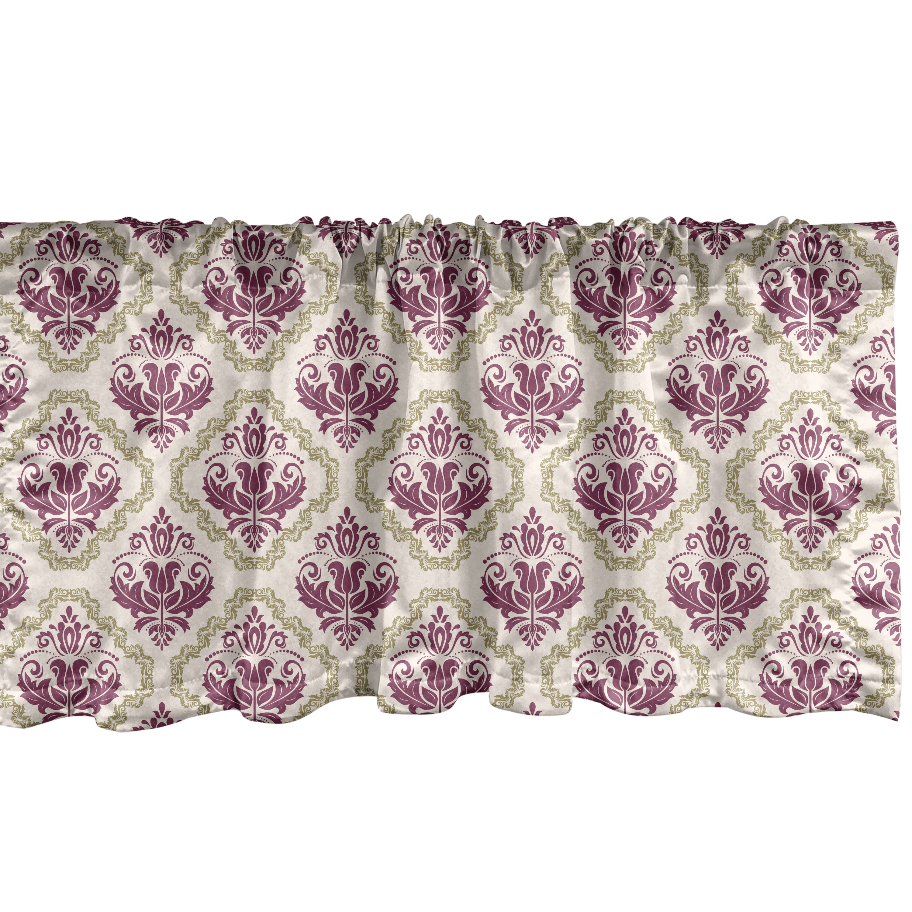 Ambesonne Vintage Window Valance, Romantic Art Deco Design, 54" X 12 ...