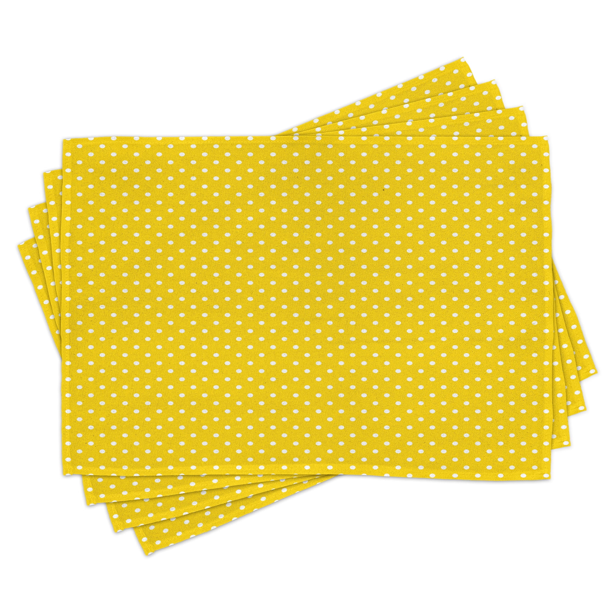 Ambesonne Vintage Yellow Place Mats Set of 4, Europe Spotty Design ...
