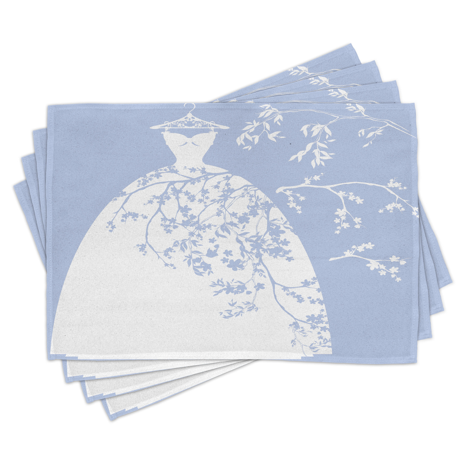 Ambesonne Violet Place Mats Set of 4, Floral Bride Dress, Standard Size ...
