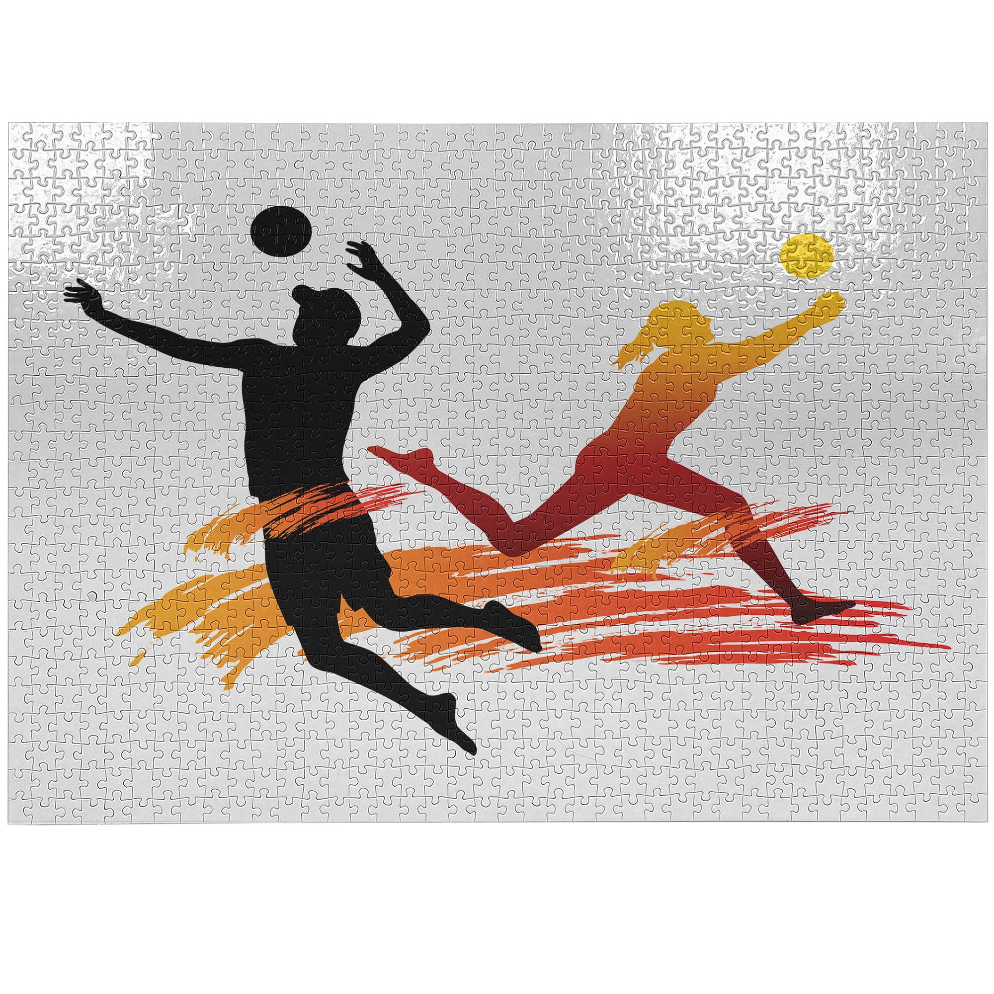 Ambesonne Volleyball Jigsaw Puzzle Durable Cardboard, Male and Female ...
