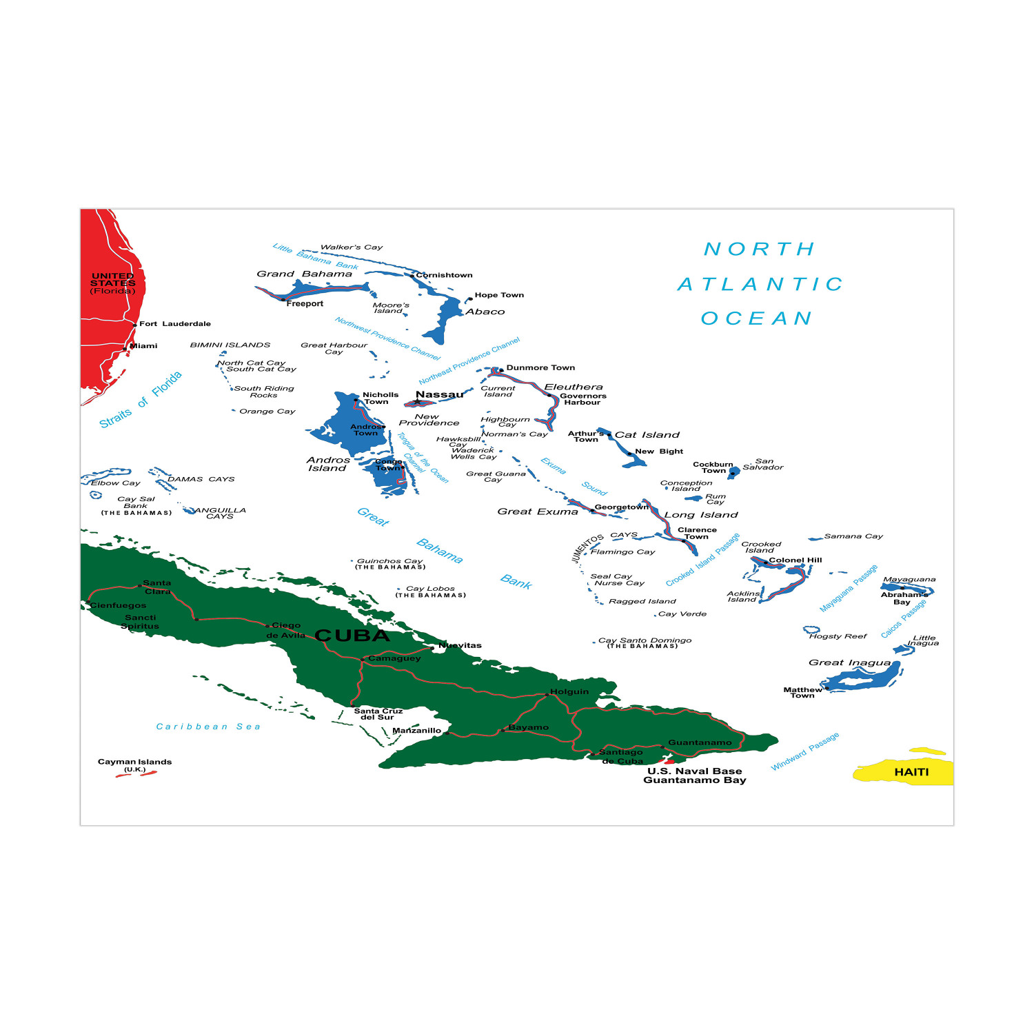 Ambesonne Wanderlust Jigsaw Puzzle, Bahamas Map Beach Ocean, Heirloom ...