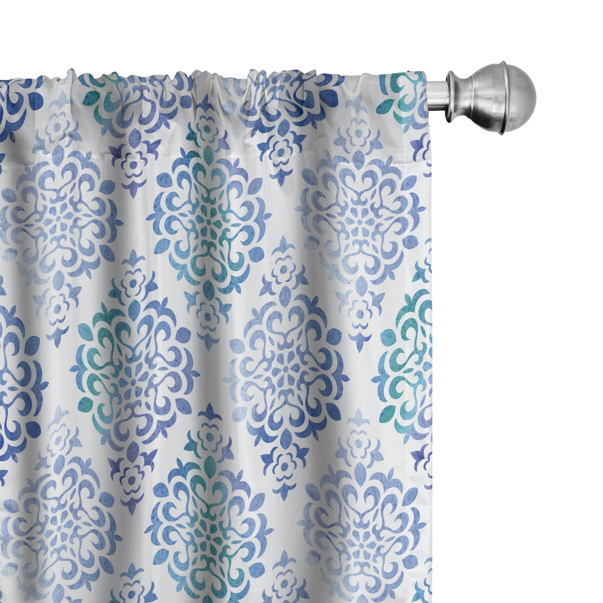 Ambesonne Watercolor Curtains, Moroccan Element, Pair of 28"x63", Sea ...