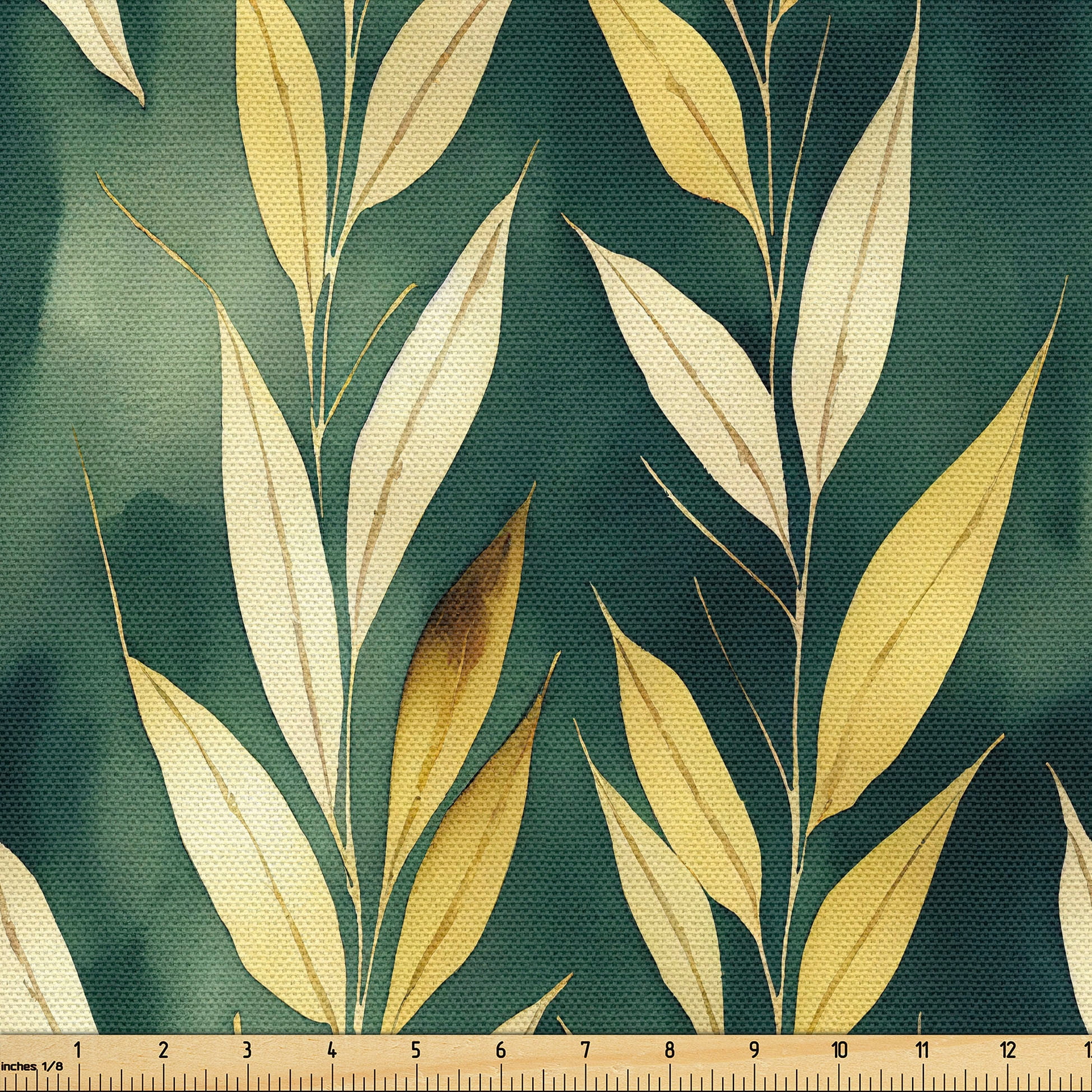 Ambesonne Watercolor Fabric by the Yard Upholstery, Falling Autumnal ...