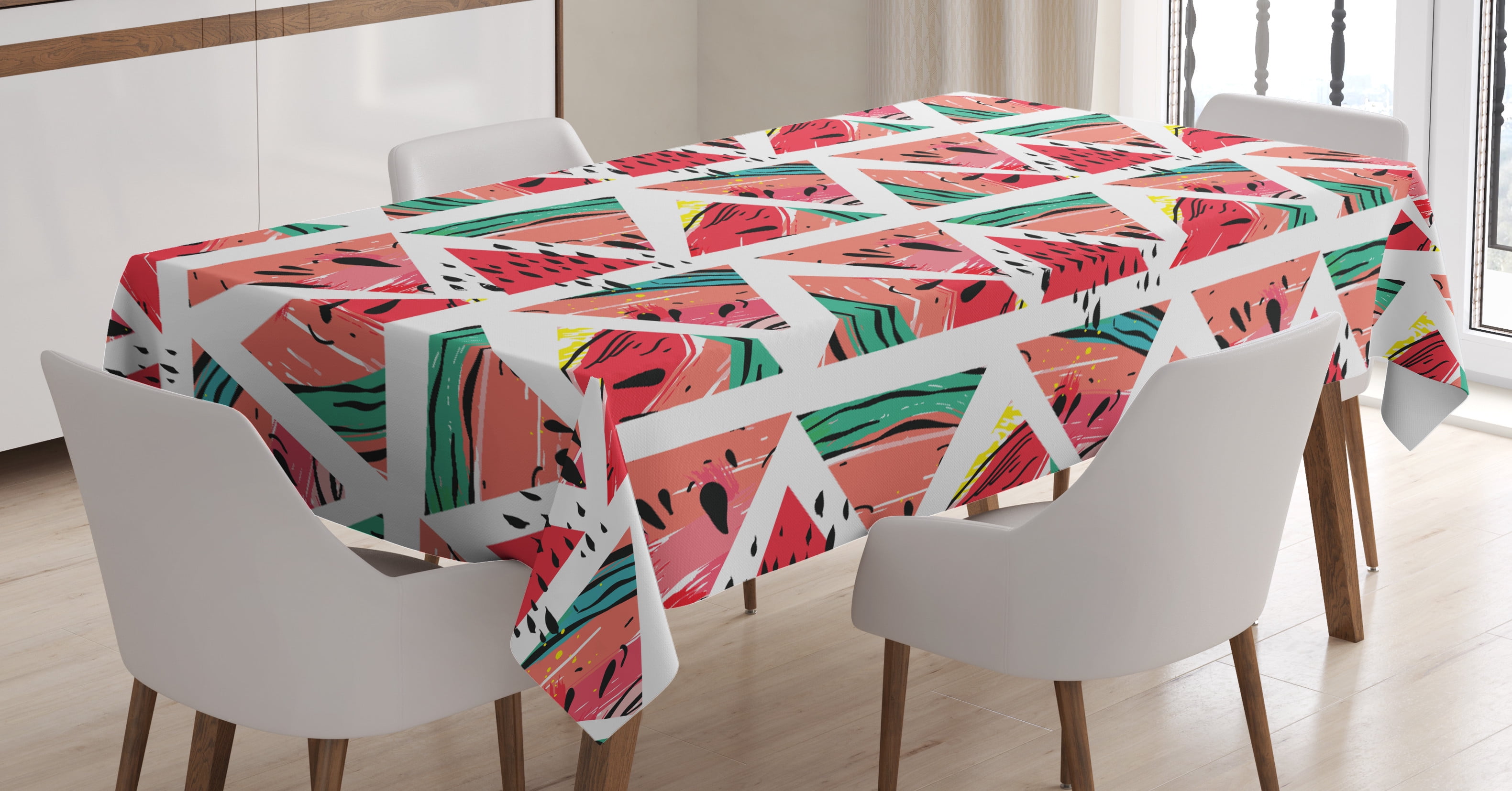Ambesonne Watercolor Tablecloth Rectangular Table Cover, Abstract ...