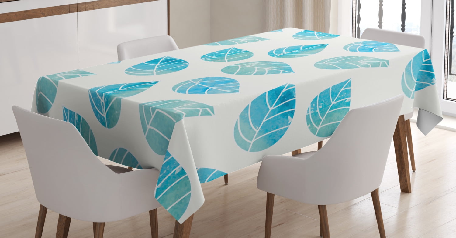 Ambesonne Watercolor Tablecloth Rectangular Table Cover, Fallen Blue ...