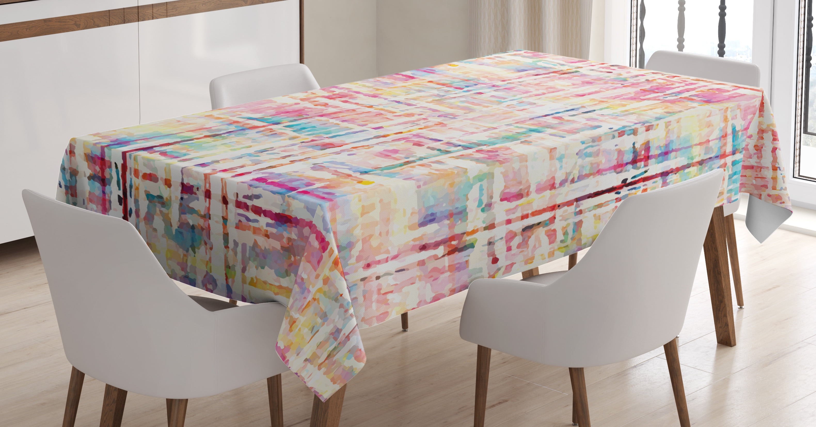 Ambesonne Watercolor Tablecloth Rectangular Table Cover, Scattered ...