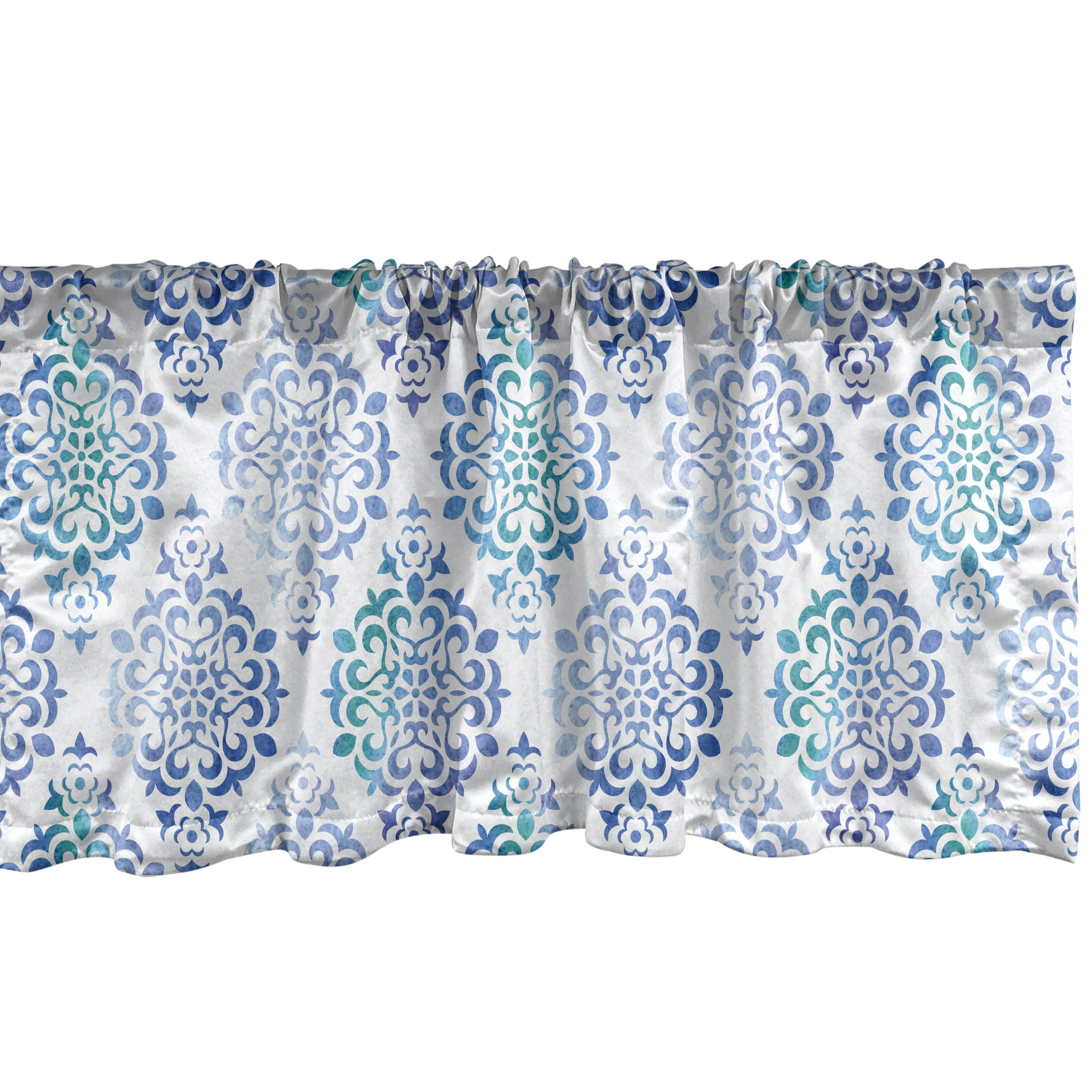 Ambesonne Watercolor Window Valance, Moroccan Element, 54" X 12", Sea ...