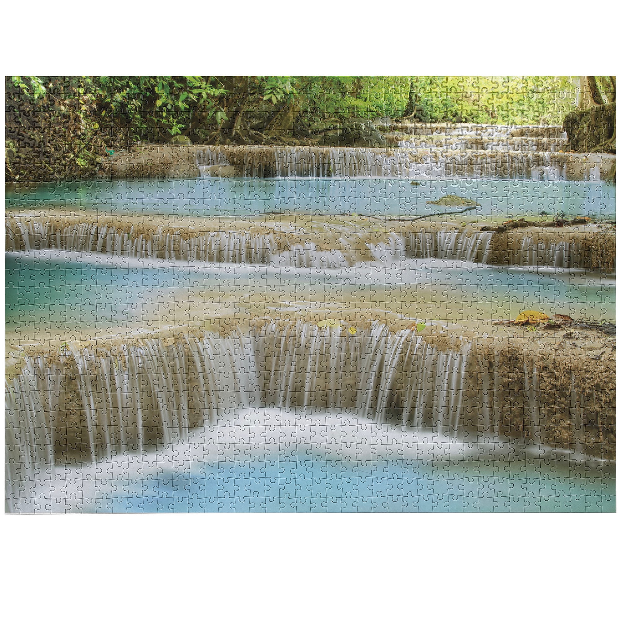 Ambesonne Waterfall Jigsaw Puzzle, Rock Stairs in Forest, Heirloom ...