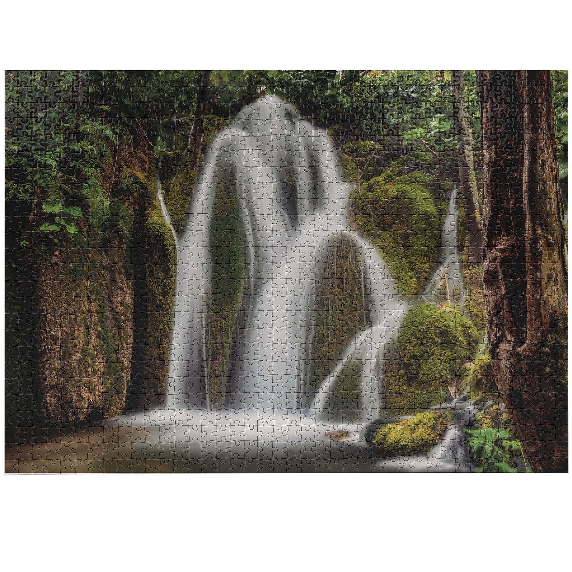 Ambesonne Waterfall Jigsaw Puzzle, Waterfall Forest Cascade, Heirloom ...