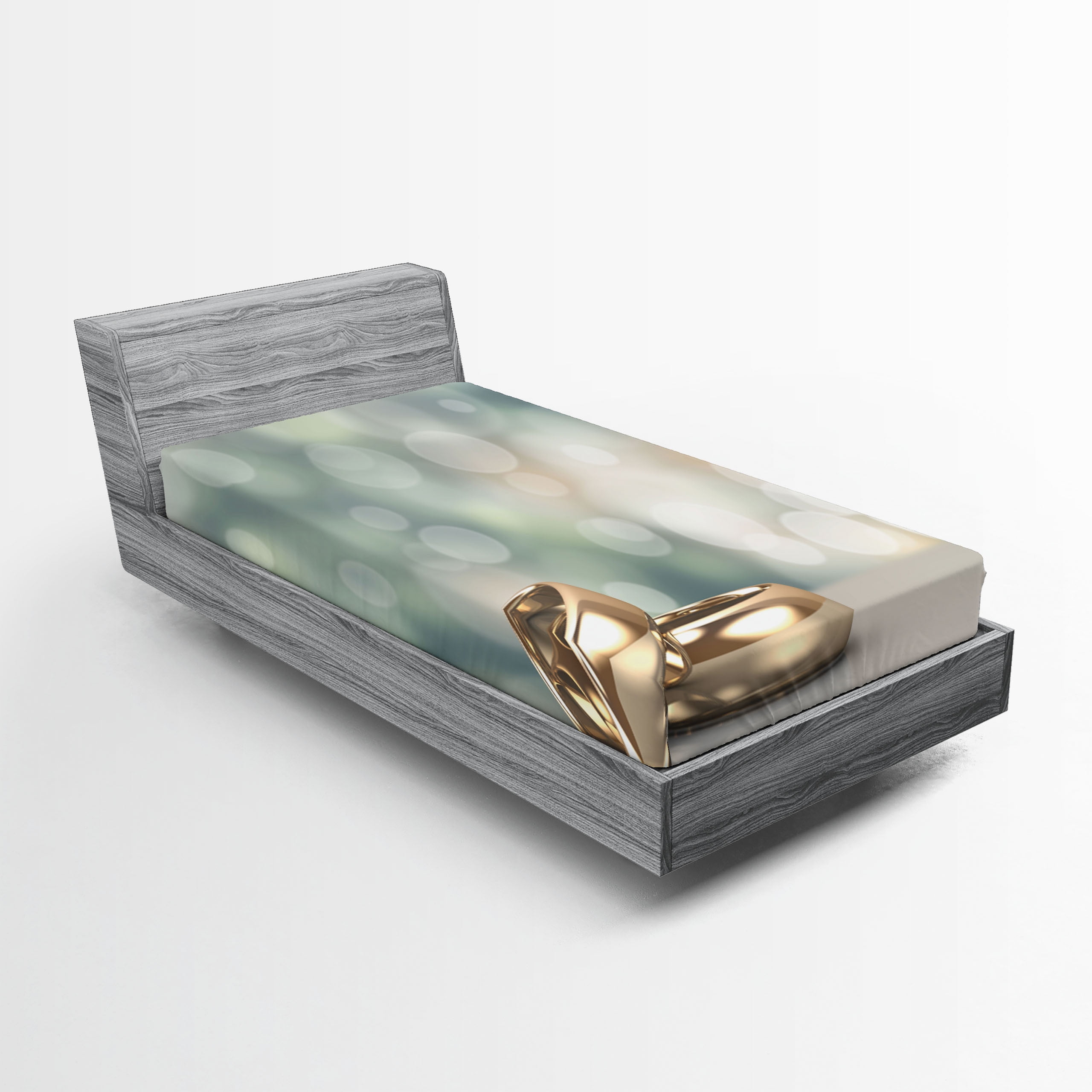 Ambesonne Wedding Fitted Sheet, Rings Abstract Bokeh, Twin XL Size ...