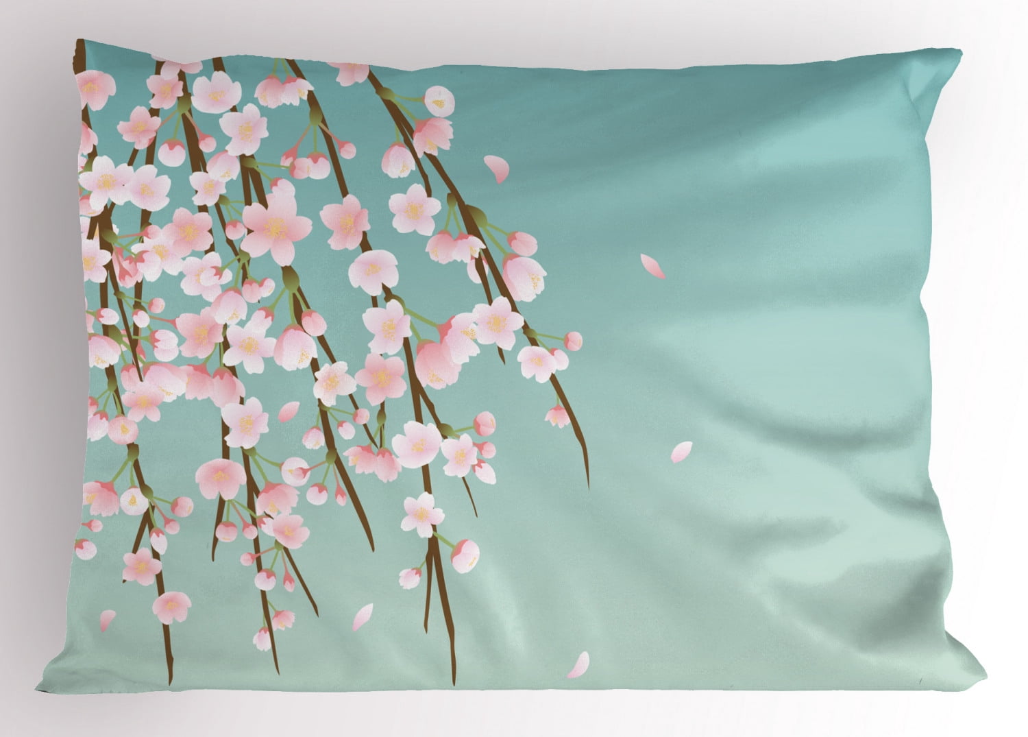 Ambesonne Weeping Flower Pillow Sham, Cherry Blossom Buds, 26" X 20 ...