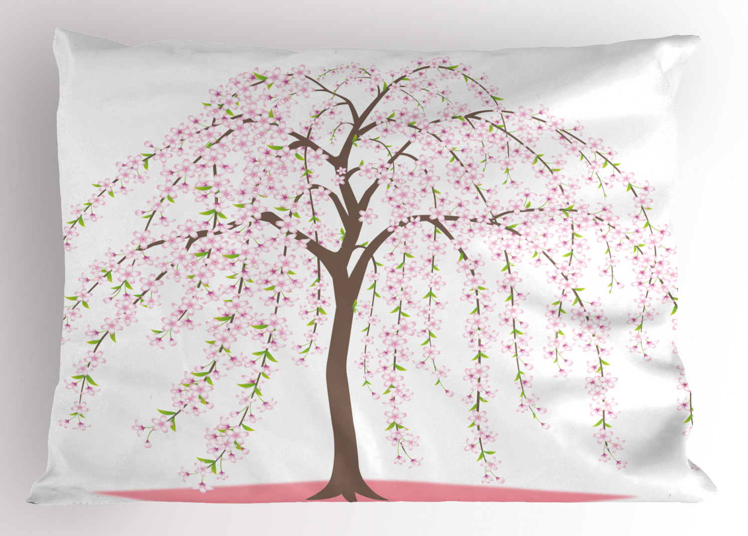 Ambesonne Weeping Flower Pillow Sham, Flowers Oriental, 26" X 20 ...