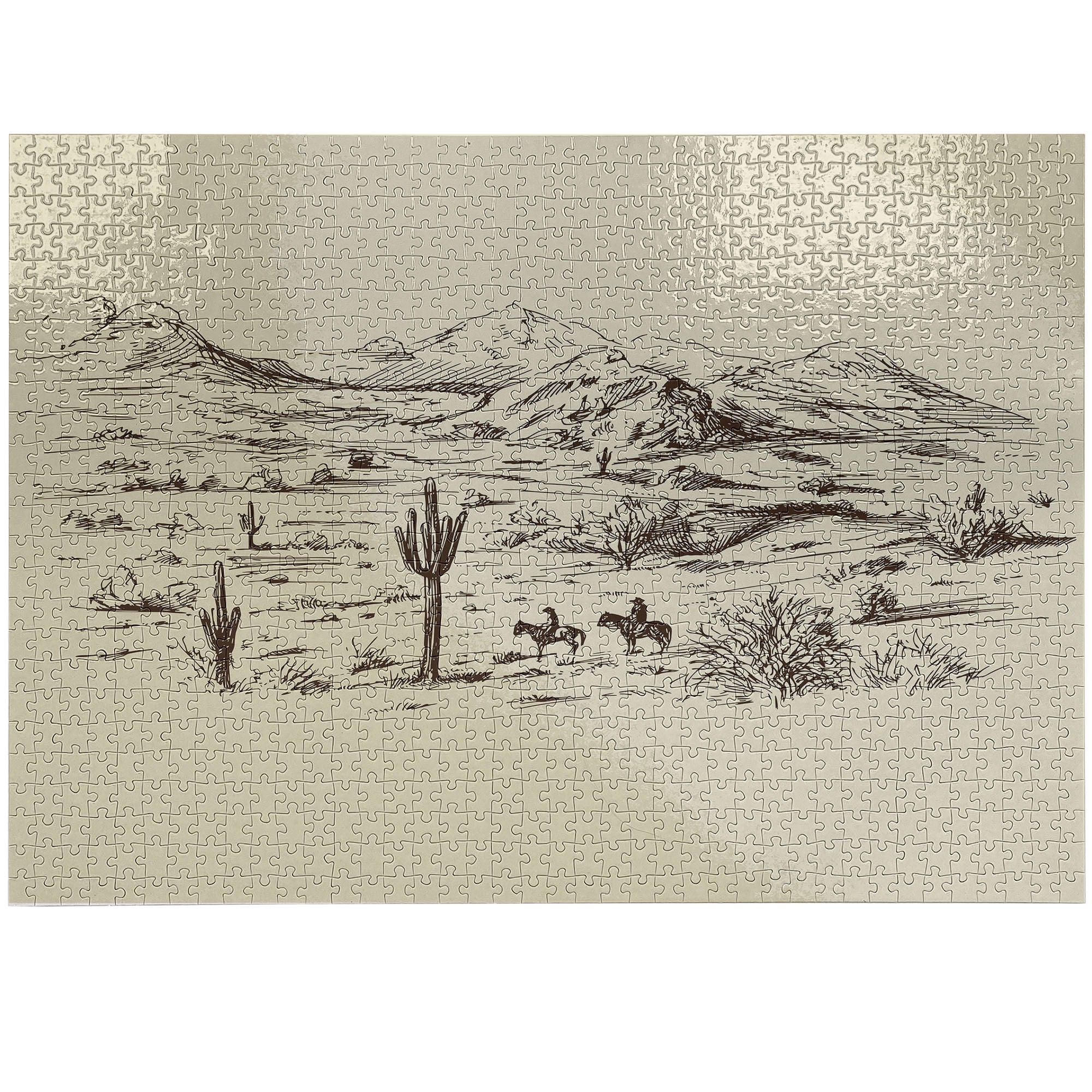 Ambesonne Western Jigsaw Puzzle, Wild West Cowboys, Heirloom-Quality ...