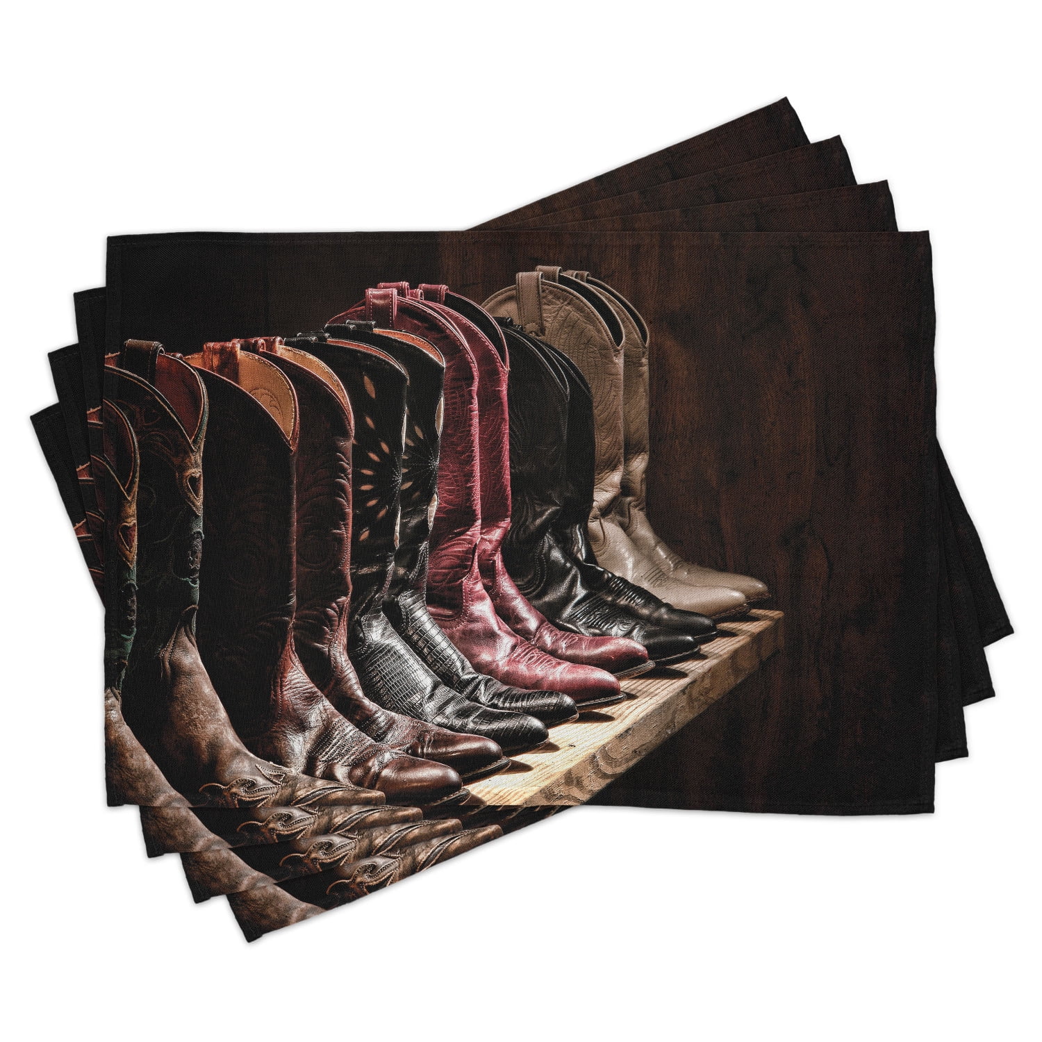 Ambesonne Western Place Mats Set of 4, Cowgirl Rodeo, Standard Size ...