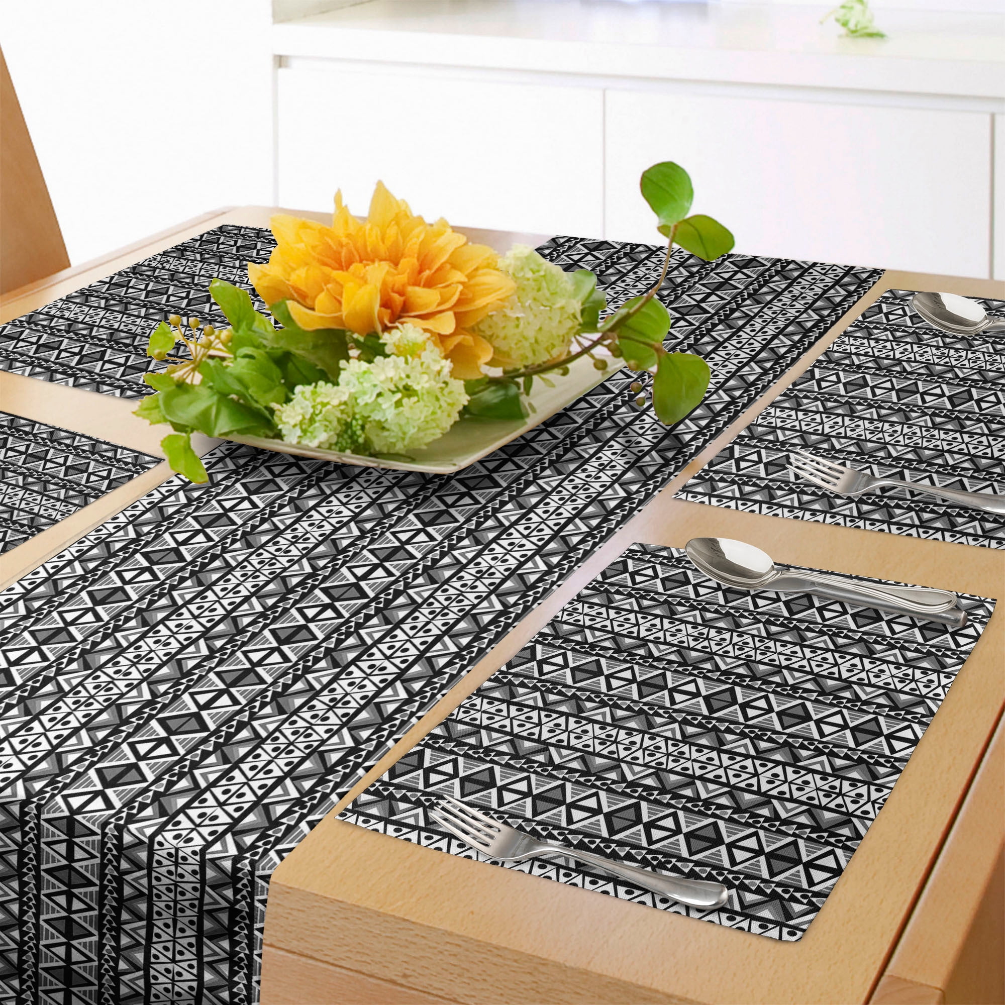 Ambesonne Western Table Runner & Placemats, Boho Aztec Style, Placemat ...