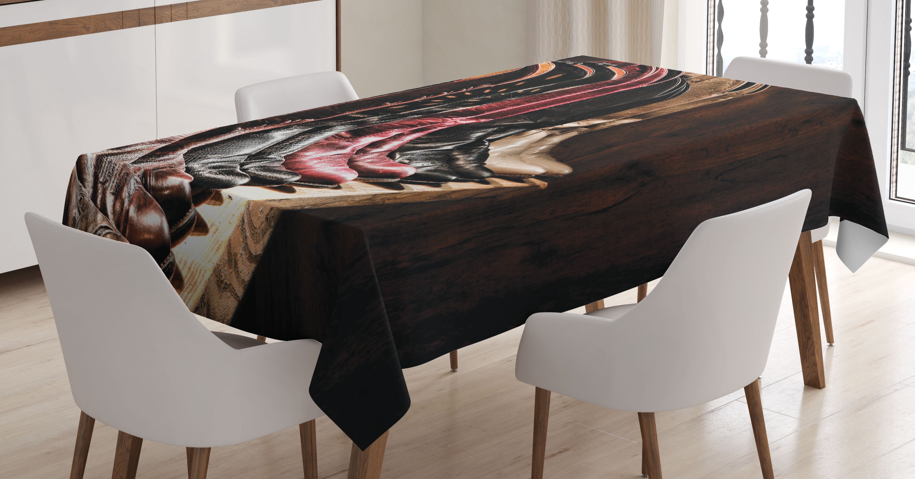 Ambesonne Western Tablecloth Rectangular Table Cover, Cowgirl Rodeo, 52 ...