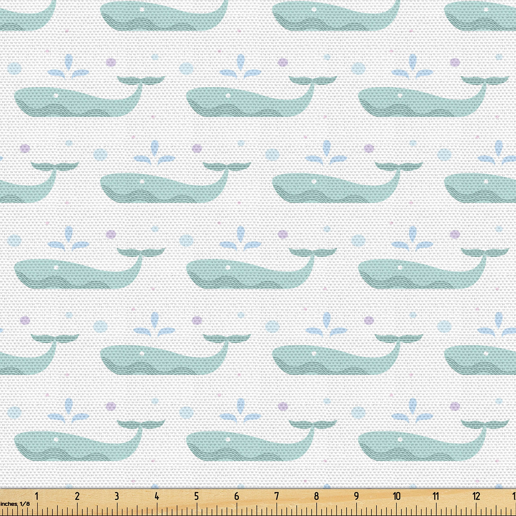 Ambesonne Whales Fabric by the Yard Upholstery, Abstract Marine Mammal ...