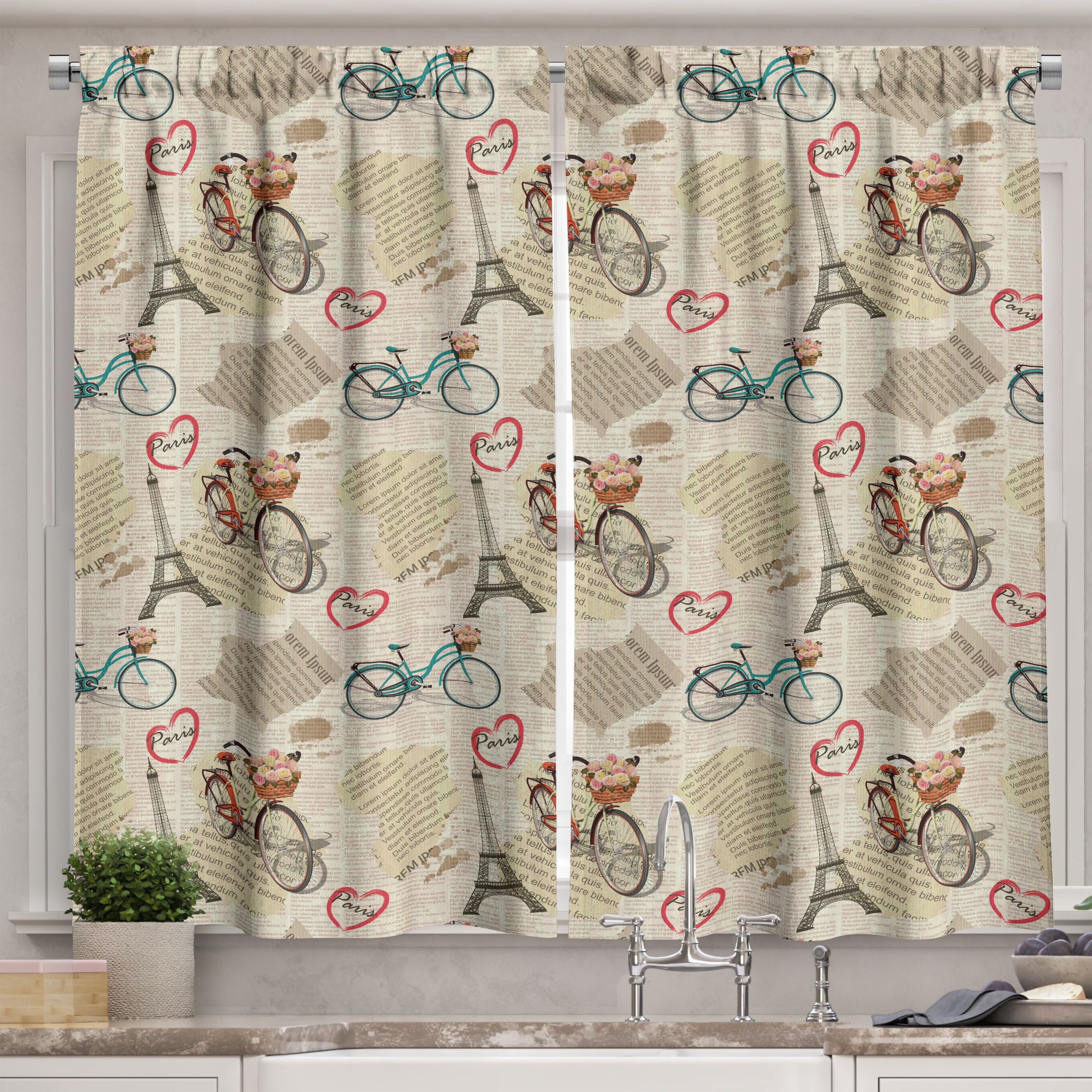 Ambesonne White Kitchen Curtains, Vintage Retro Lettering, 55"x39 ...