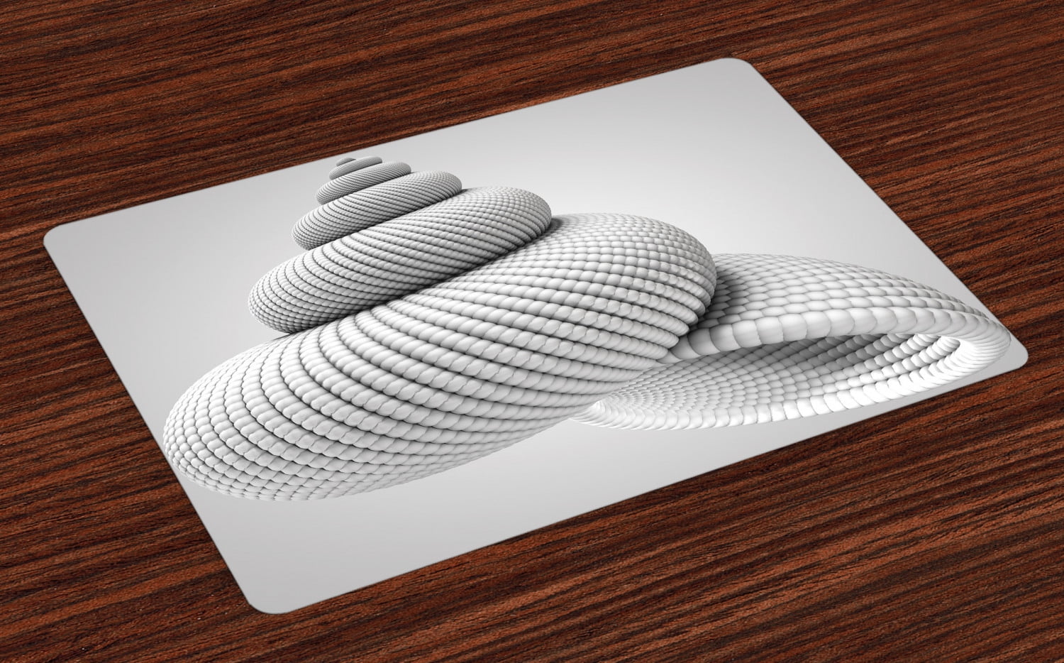 Ambesonne White Place Mats Set of 4, Shell Shaped, Standard Size, White ...