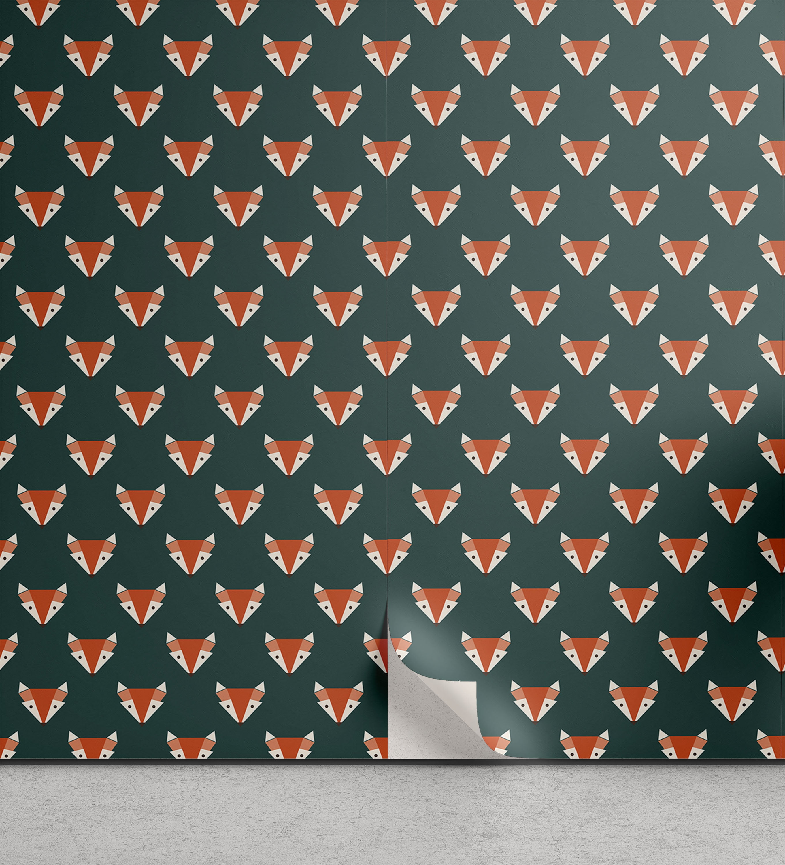 Ambesonne Wild Life Peel & Stick Wallpaper for Home, Geometric Fox ...