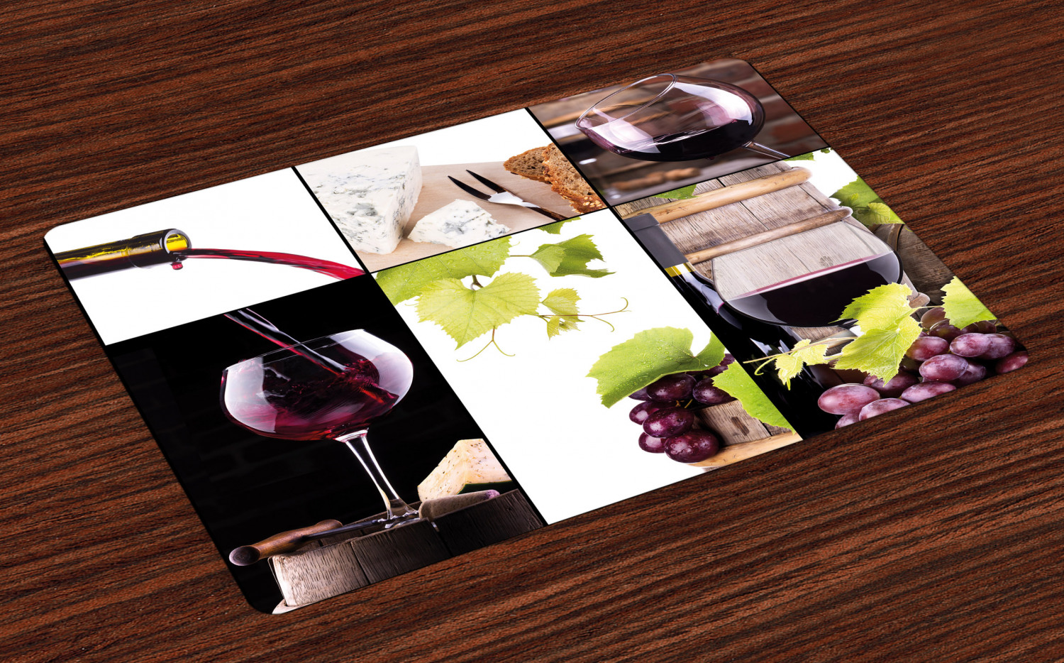 Ambesonne Wine Place Mats Set of 4, Themed Bottle Wineglass, Standard ...