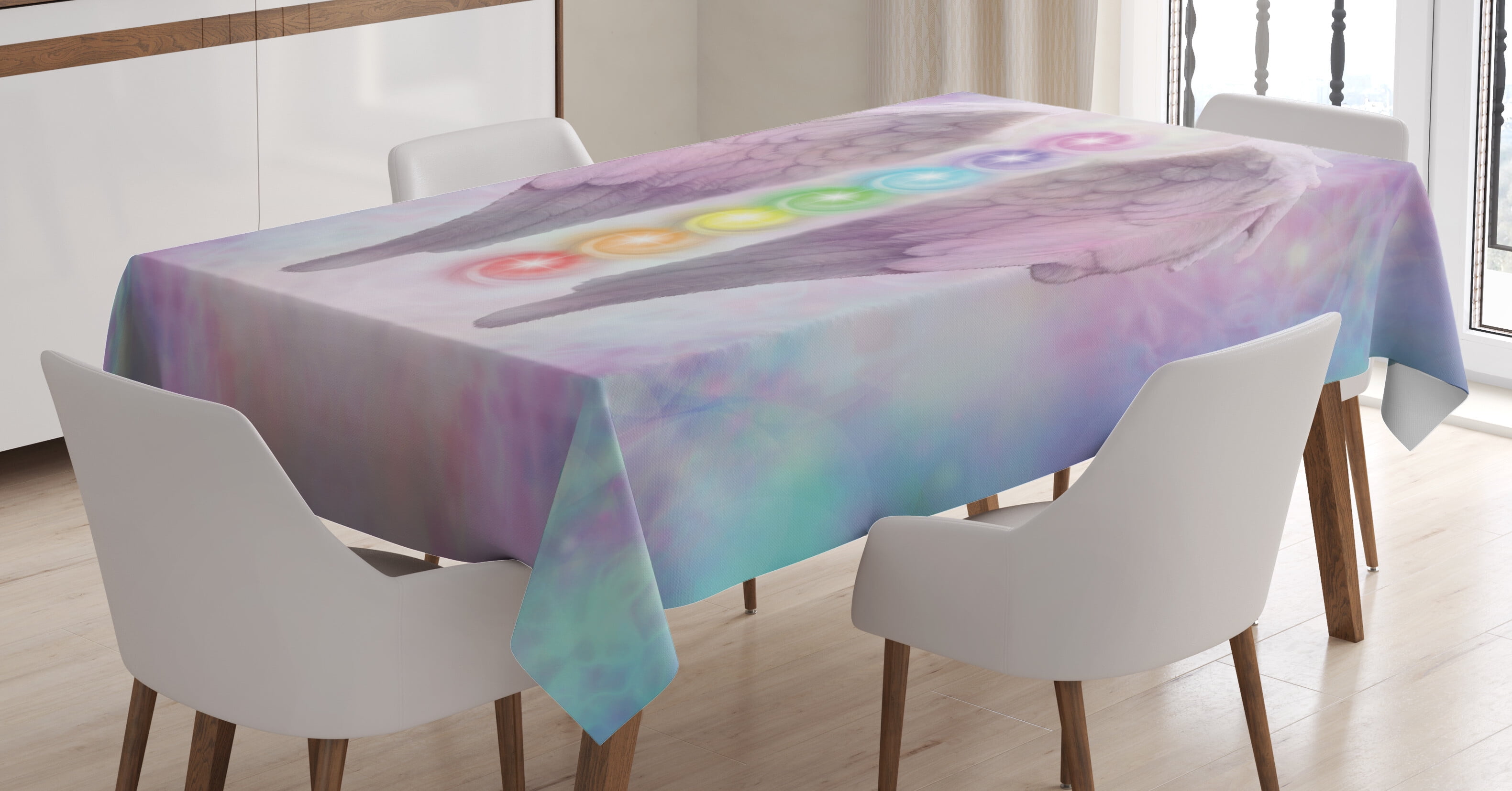 Ambesonne Wings Print Tablecloth Rectangular Table Cover, Energy ...
