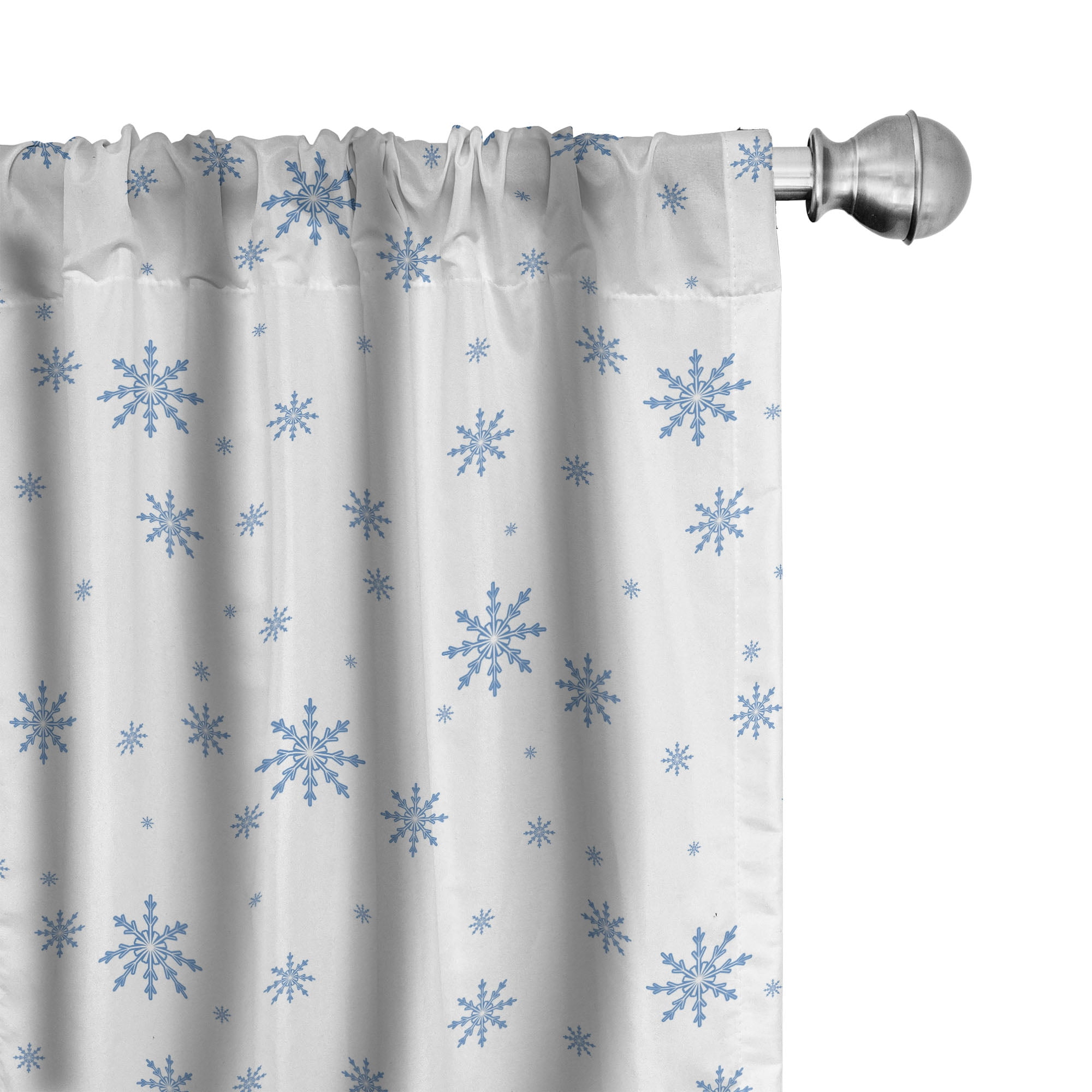 Ambesonne Winter Curtains, Cold December Frost, Pair of 28"x95", Blue ...