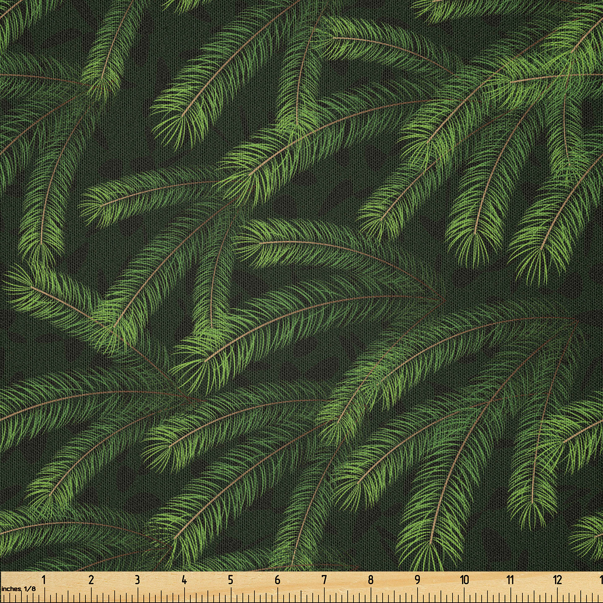 Ambesonne Winter Fabric by the Yard Microfiber, Pine Fir Coniferous ...