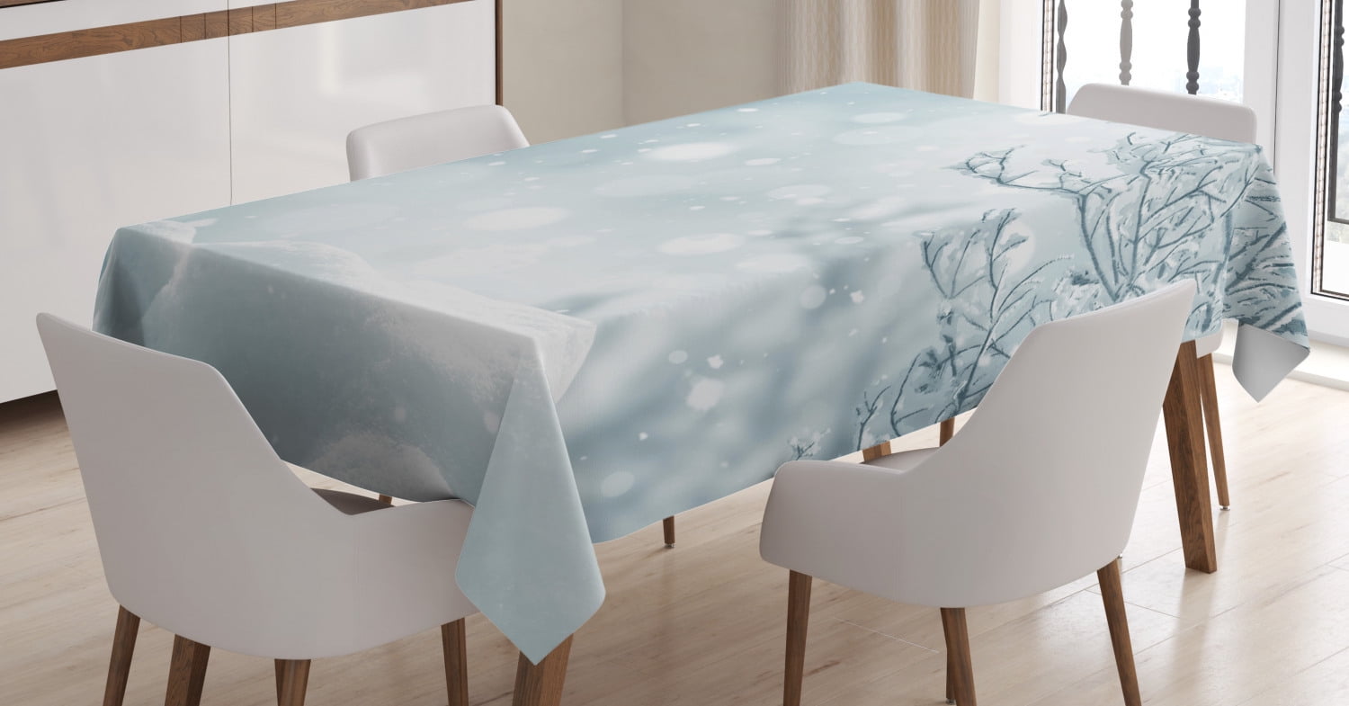 Ambesonne Winter Tablecloth Rectangular Table Cover, Christmas Time ...