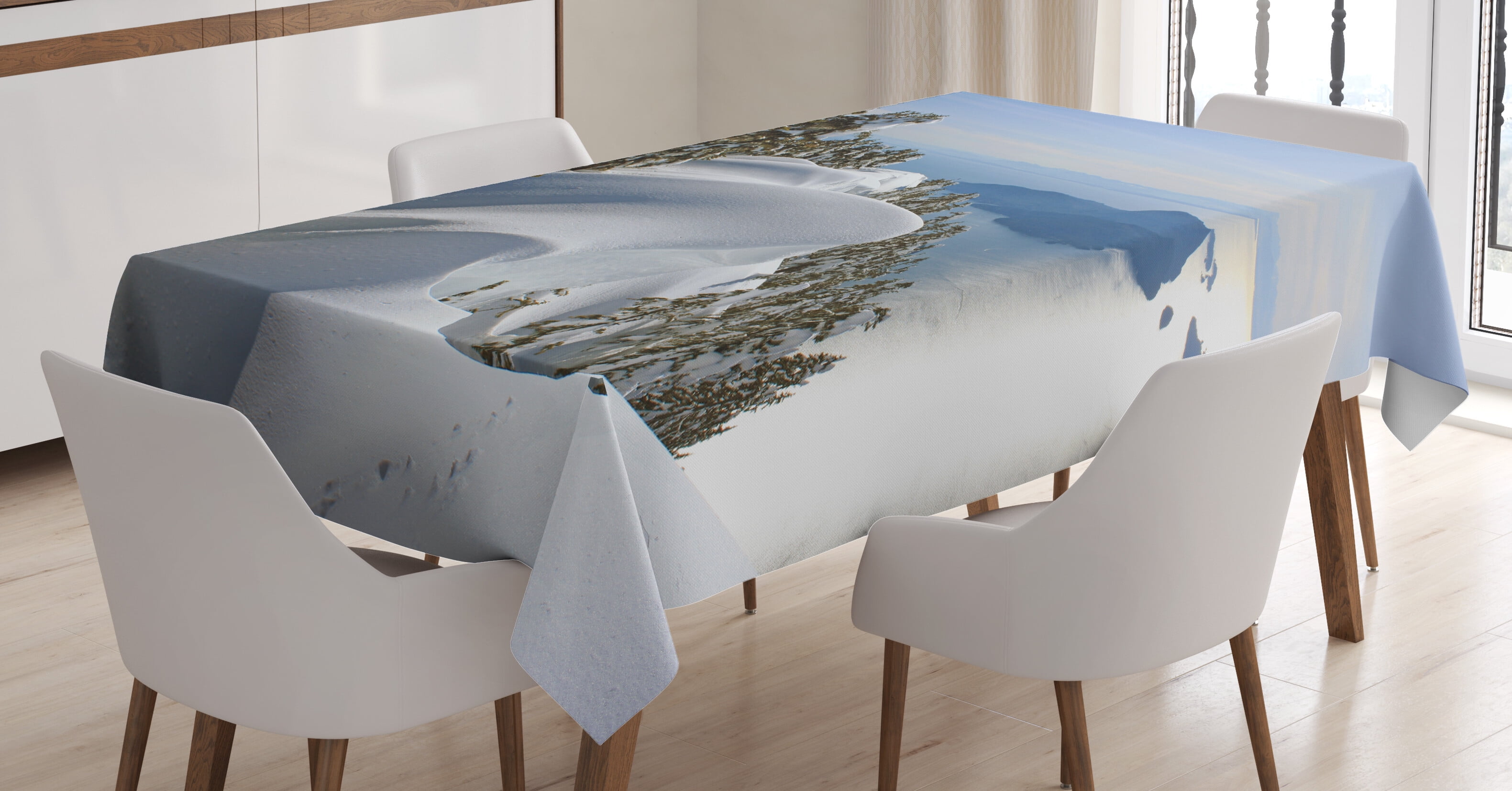 Ambesonne Winter Tablecloth Rectangular Table Cover, Pacific Ocean ...