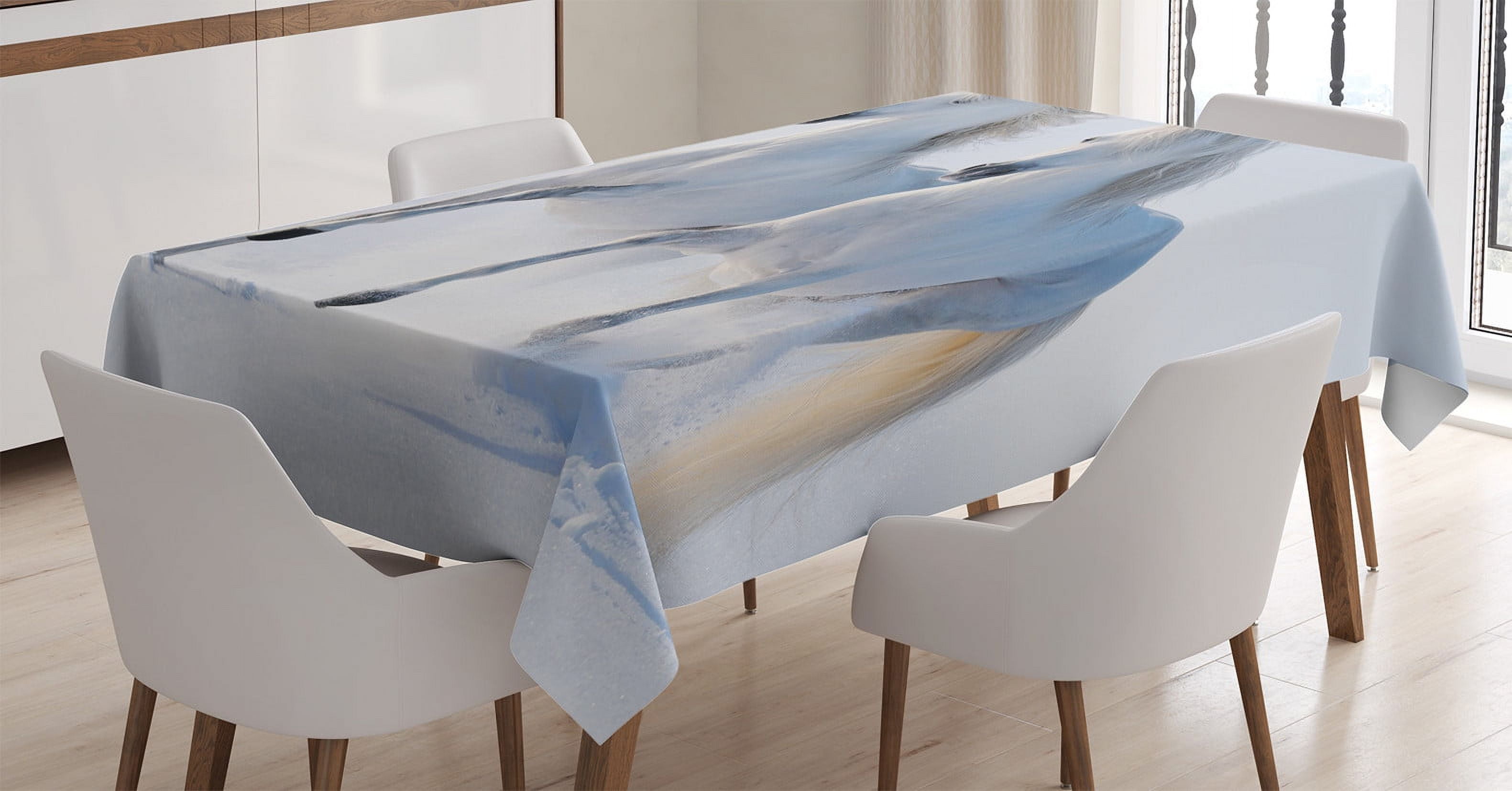 Ambesonne Winter Tablecloth Rectangular Table Cover, Wintertime Horse ...