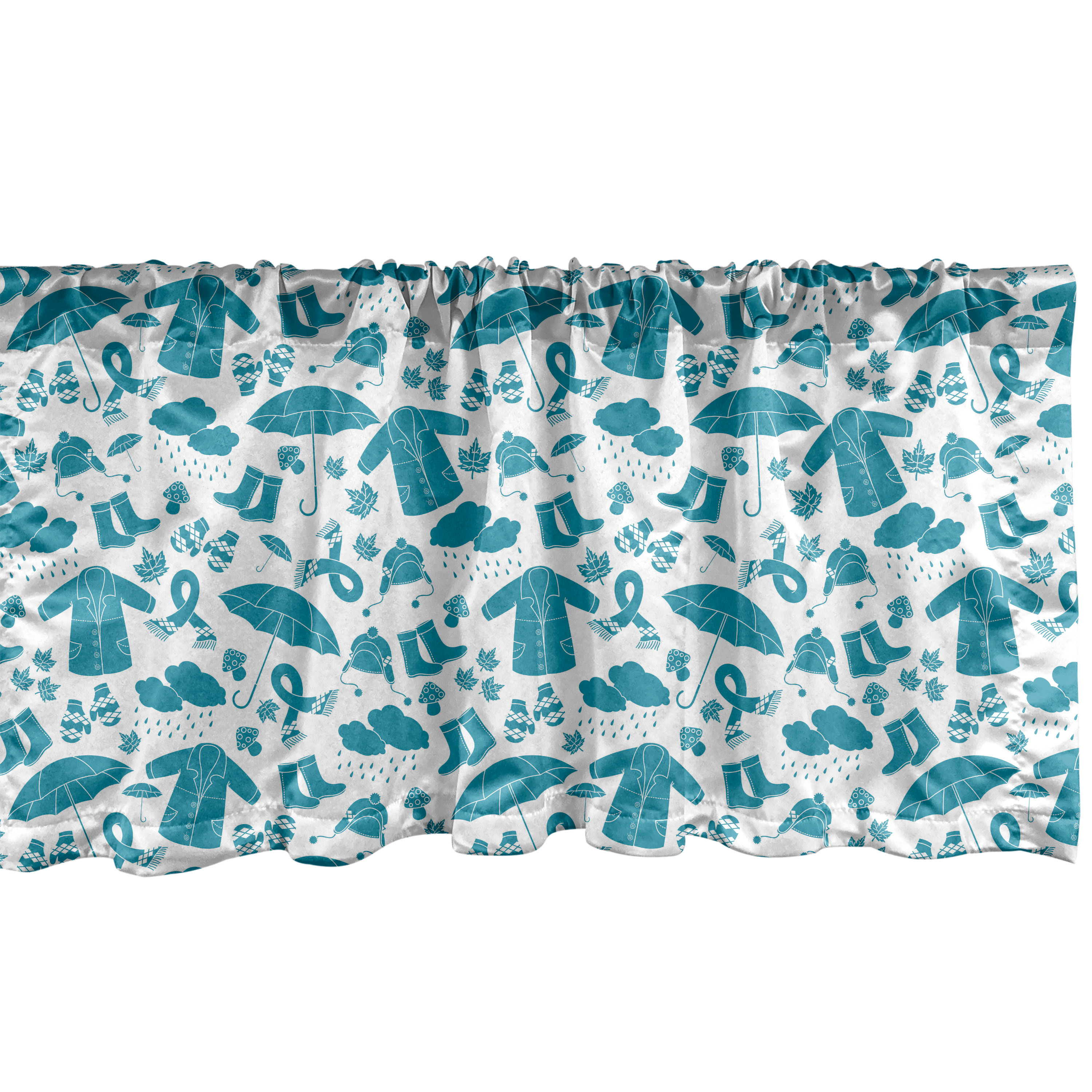 Ambesonne Winter Window Valance, Clothes to Wear in the Cold, 54" X 12 ...