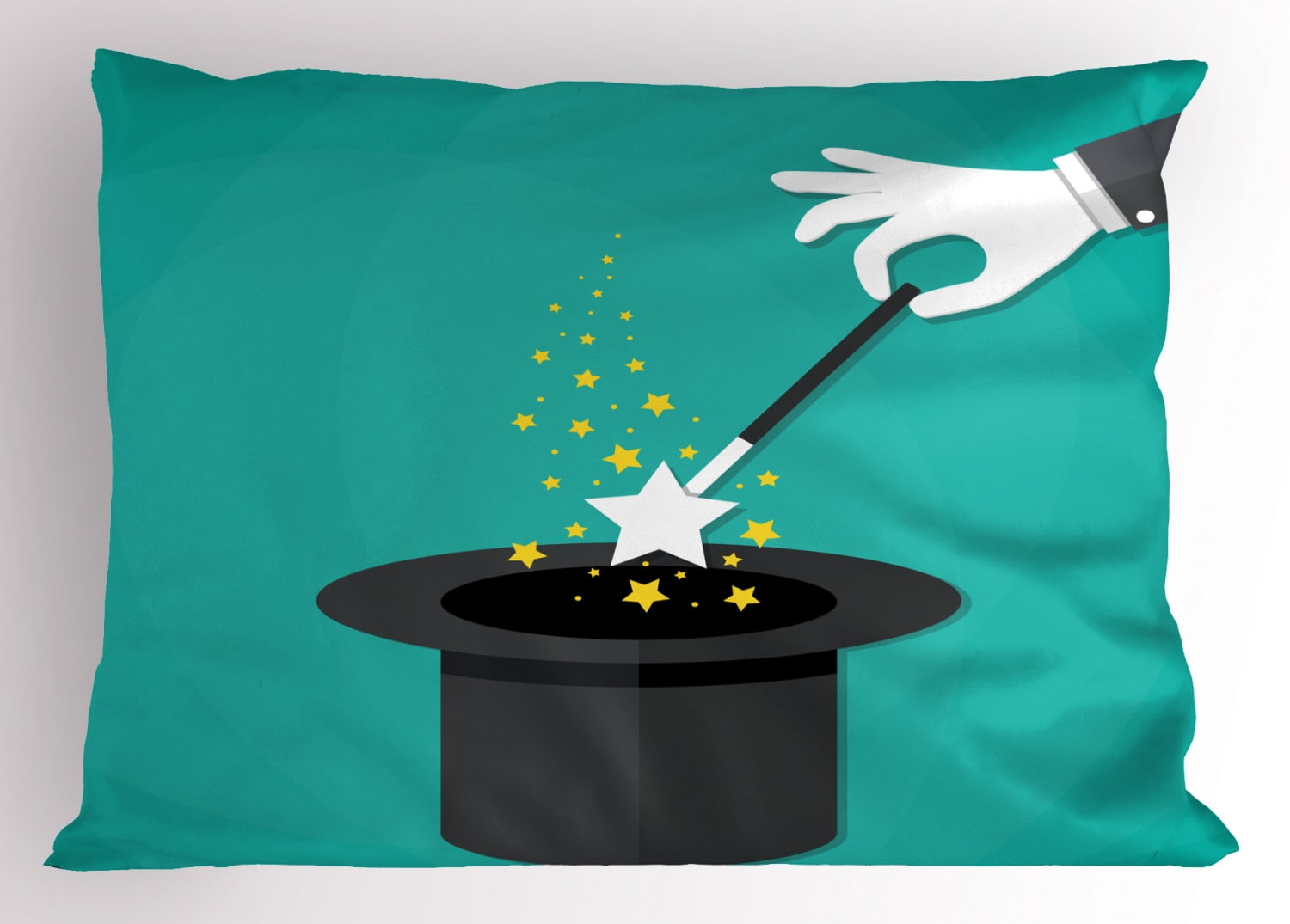 Ambesonne Wizard Pillow Sham, Magician Spell Black Hat, 36" X 20 ...