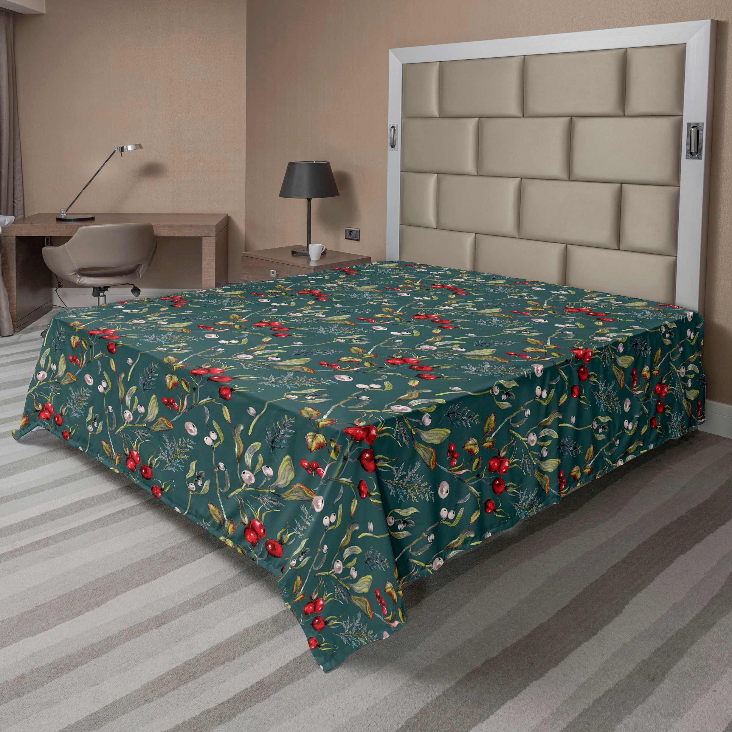 Ambesonne Woodland Boho Flat Bedding Sheet Soft Top Sheet, Wild Berries ...