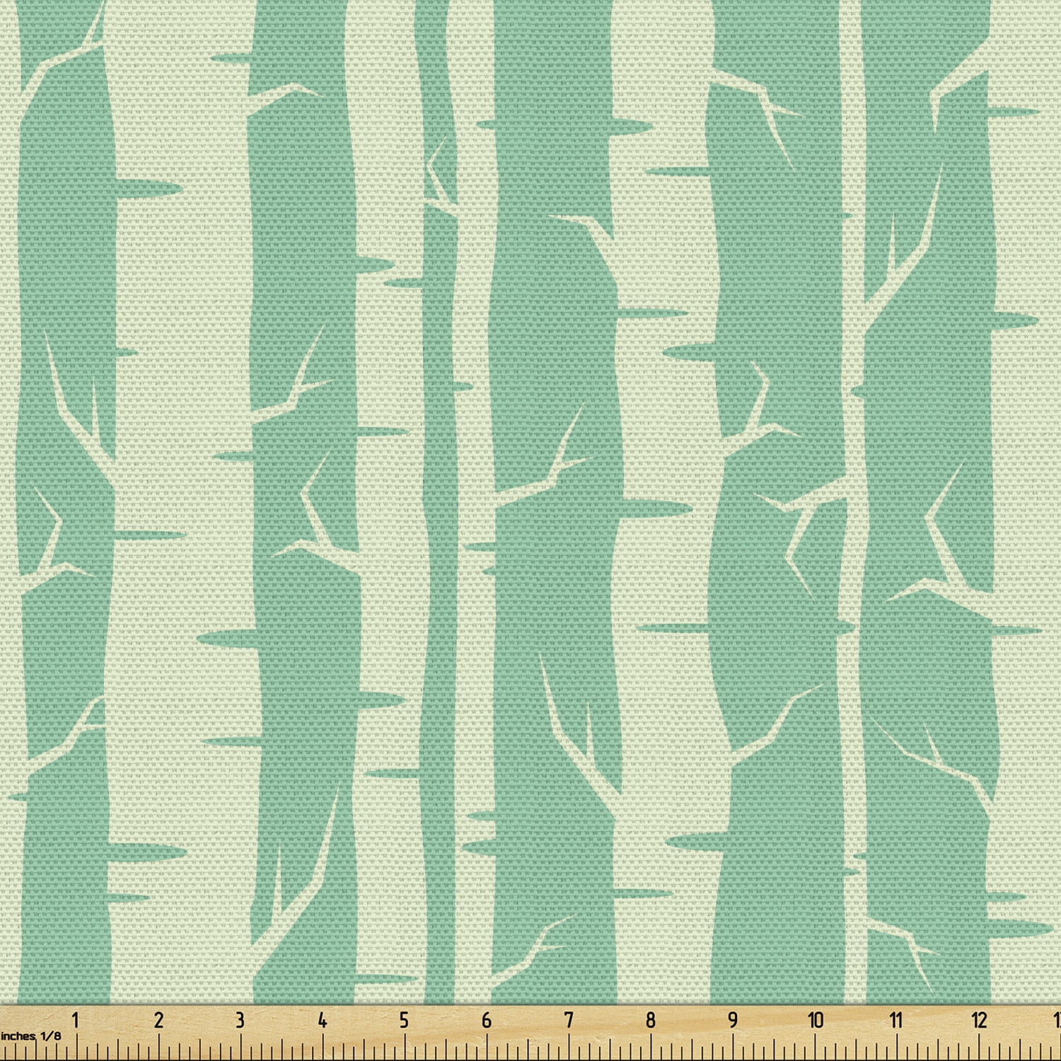 Ambesonne Woods Fabric by the Yard Upholstery, Soft Tone Tree Stems ...