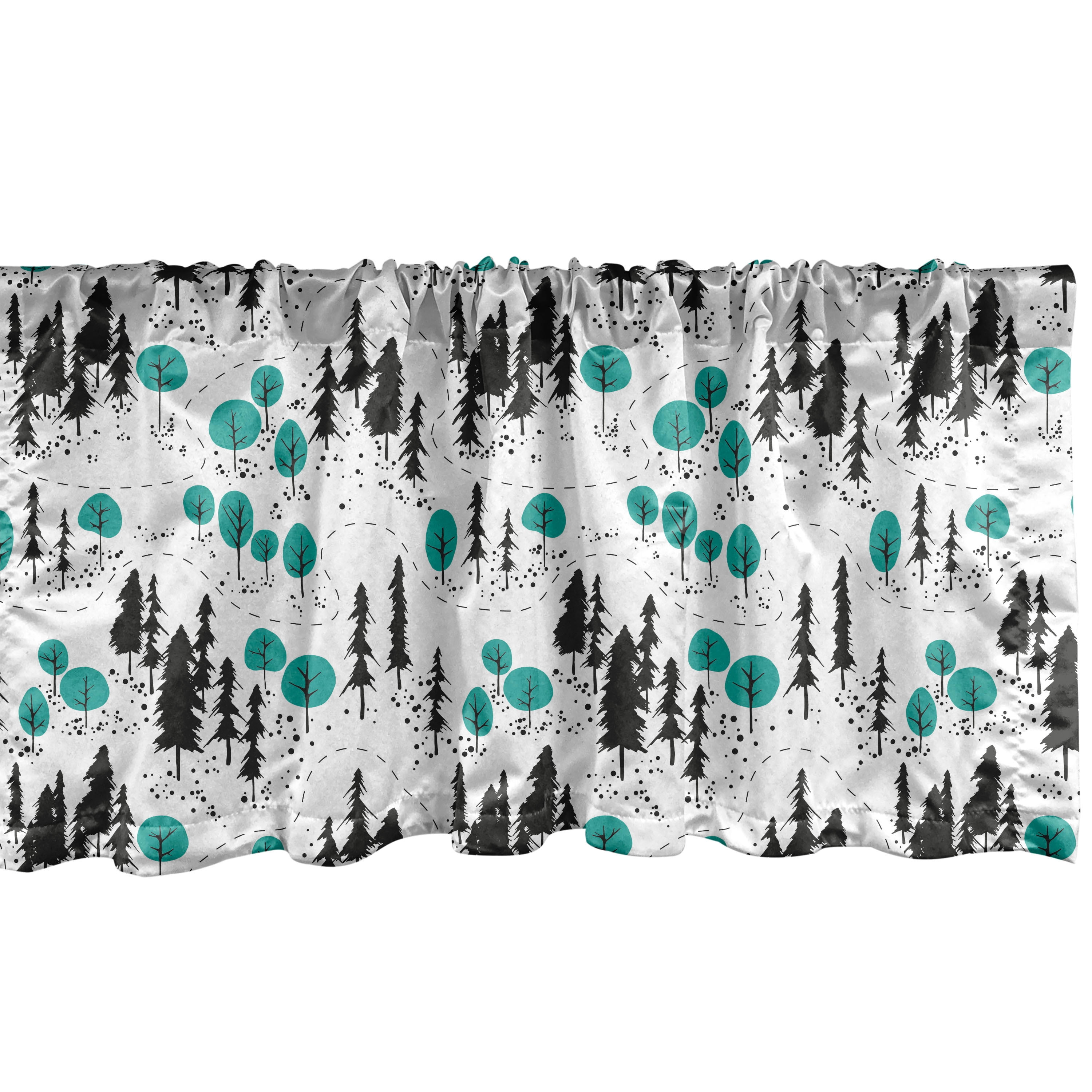 Ambesonne Woodsy Window Valance, Map of Road into the Forest, 54" X 18 ...