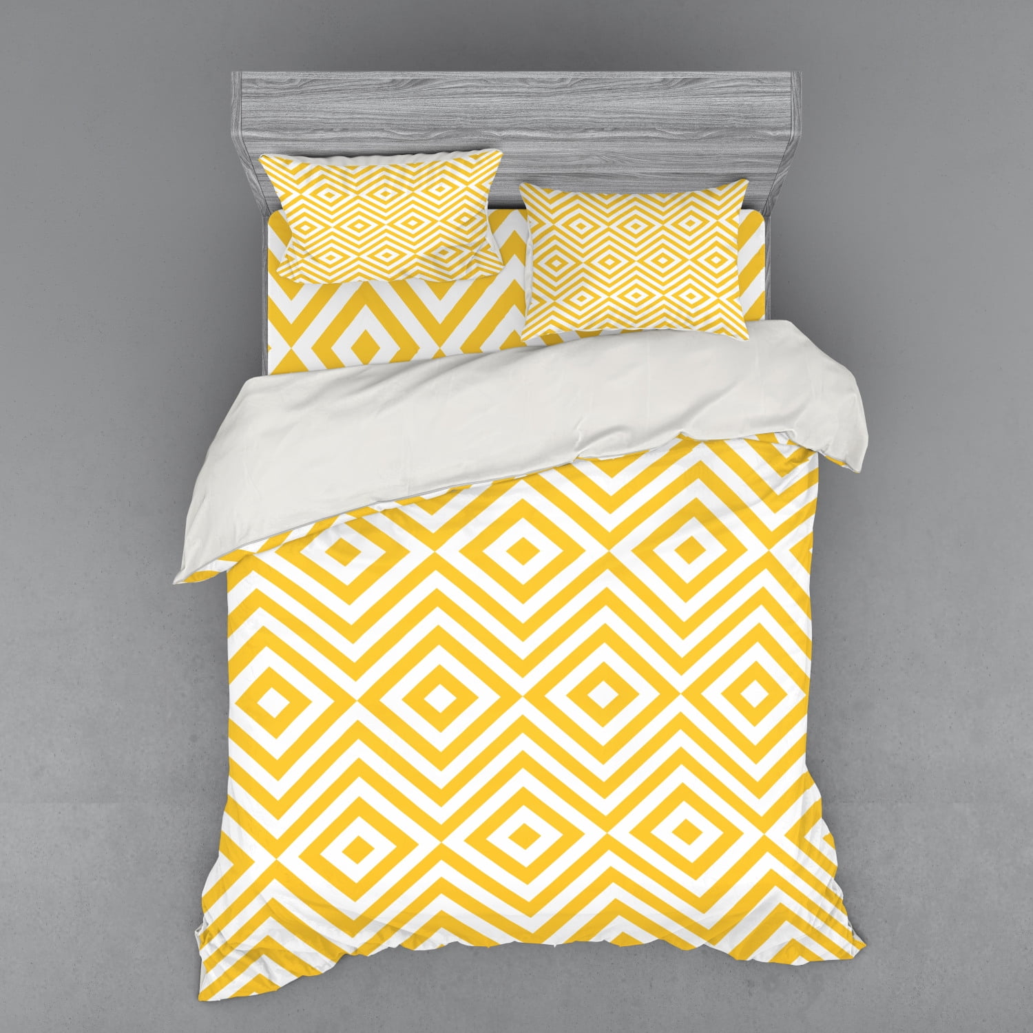 Ambesonne Yellow Bedding Set 4 Pcs, Zig Zag, Queen, Marigold White ...