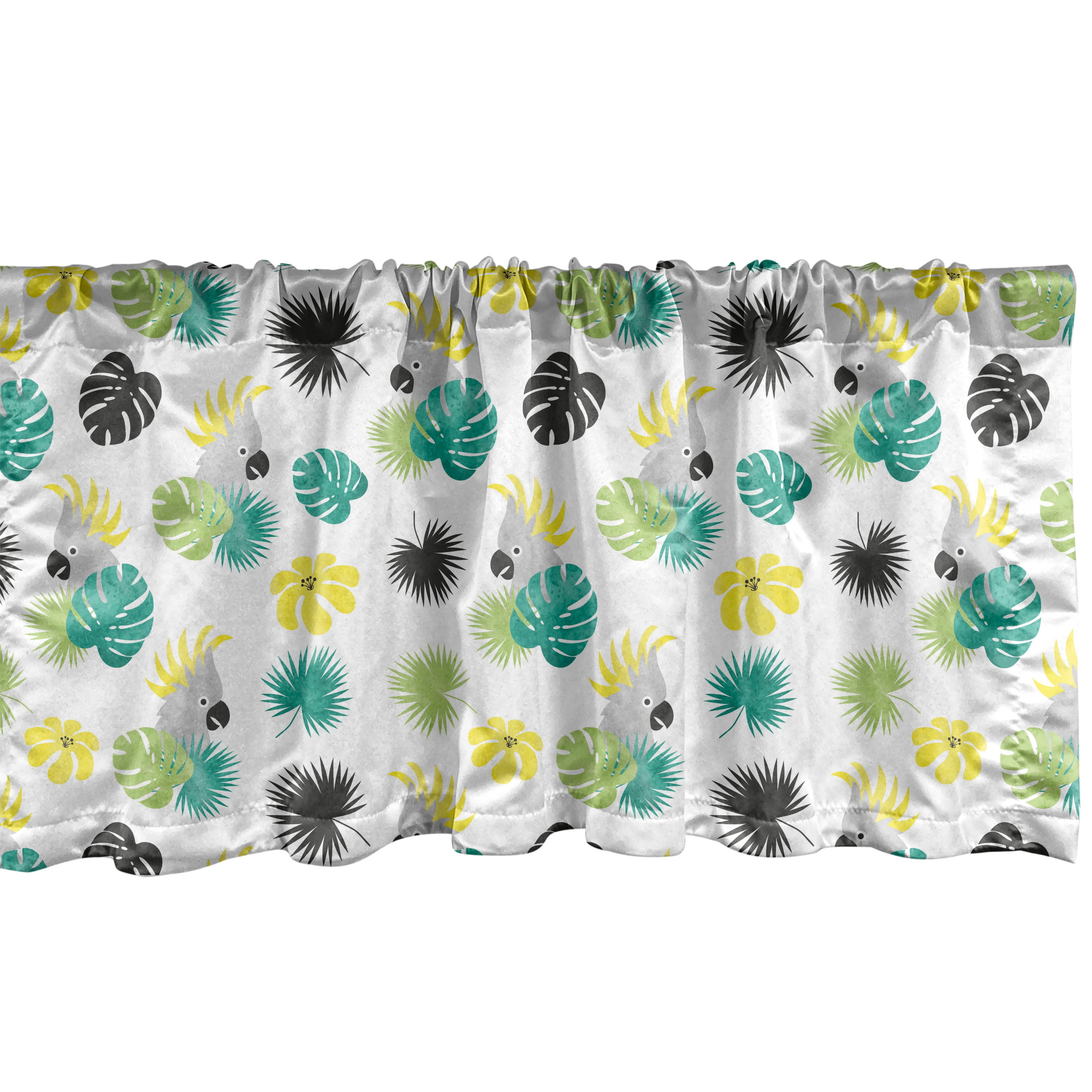 Ambesonne Yellow Bird Window Valance, Hawaii Aloha Inspired Pattern ...