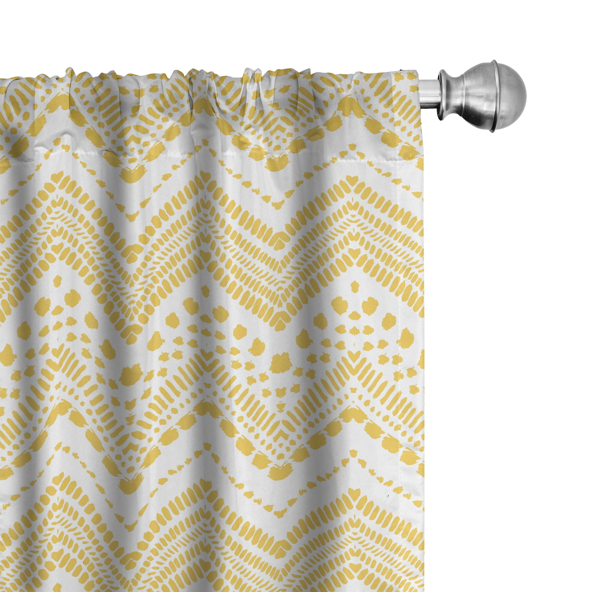 Ambesonne Yellow Chevron Curtains, Colorful Folk Zigzag, Pair of 28"x95 ...